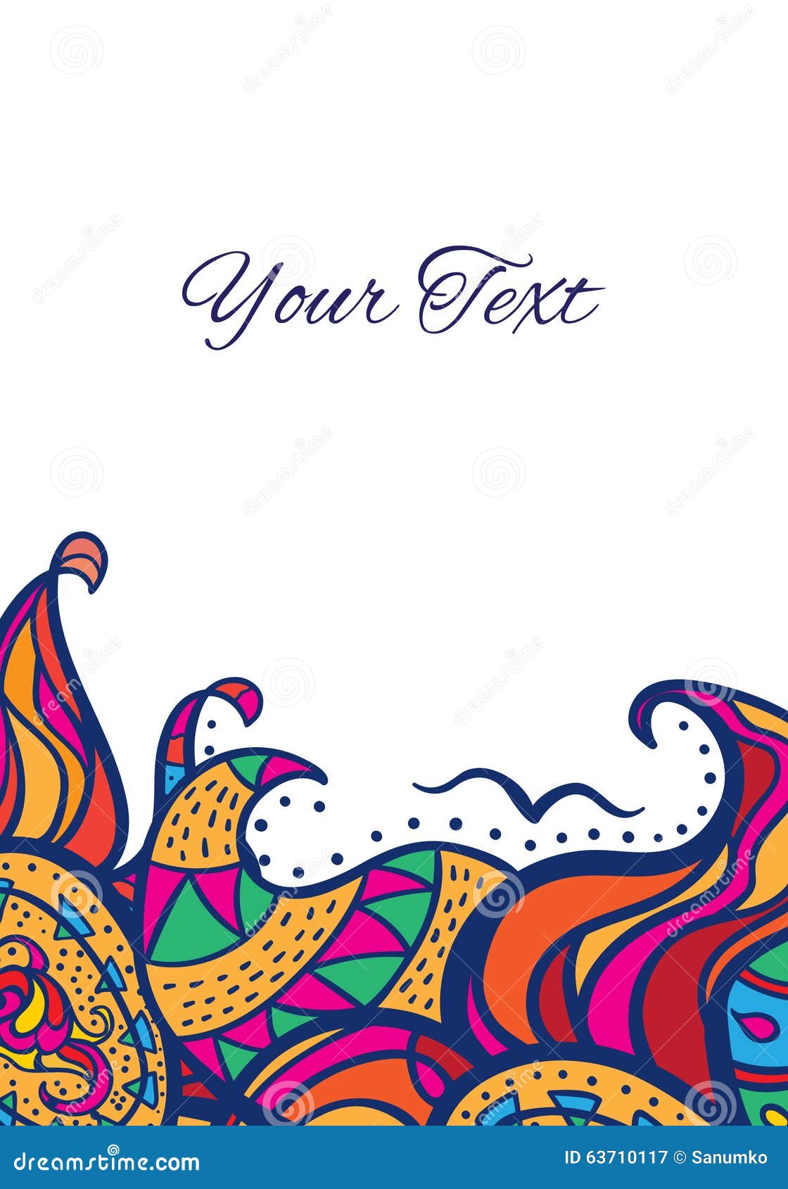 Vector Psychedelic Invitation Card Stock Vector - Illustration of drawn ...