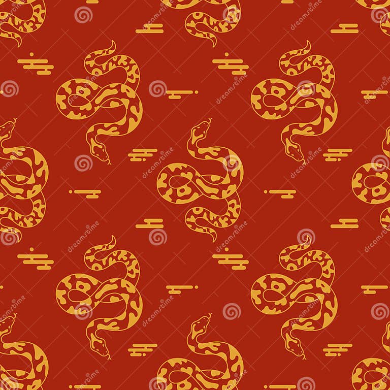Vector Psychedelic Snake Illustration, Seamless Pattern. Retro ...