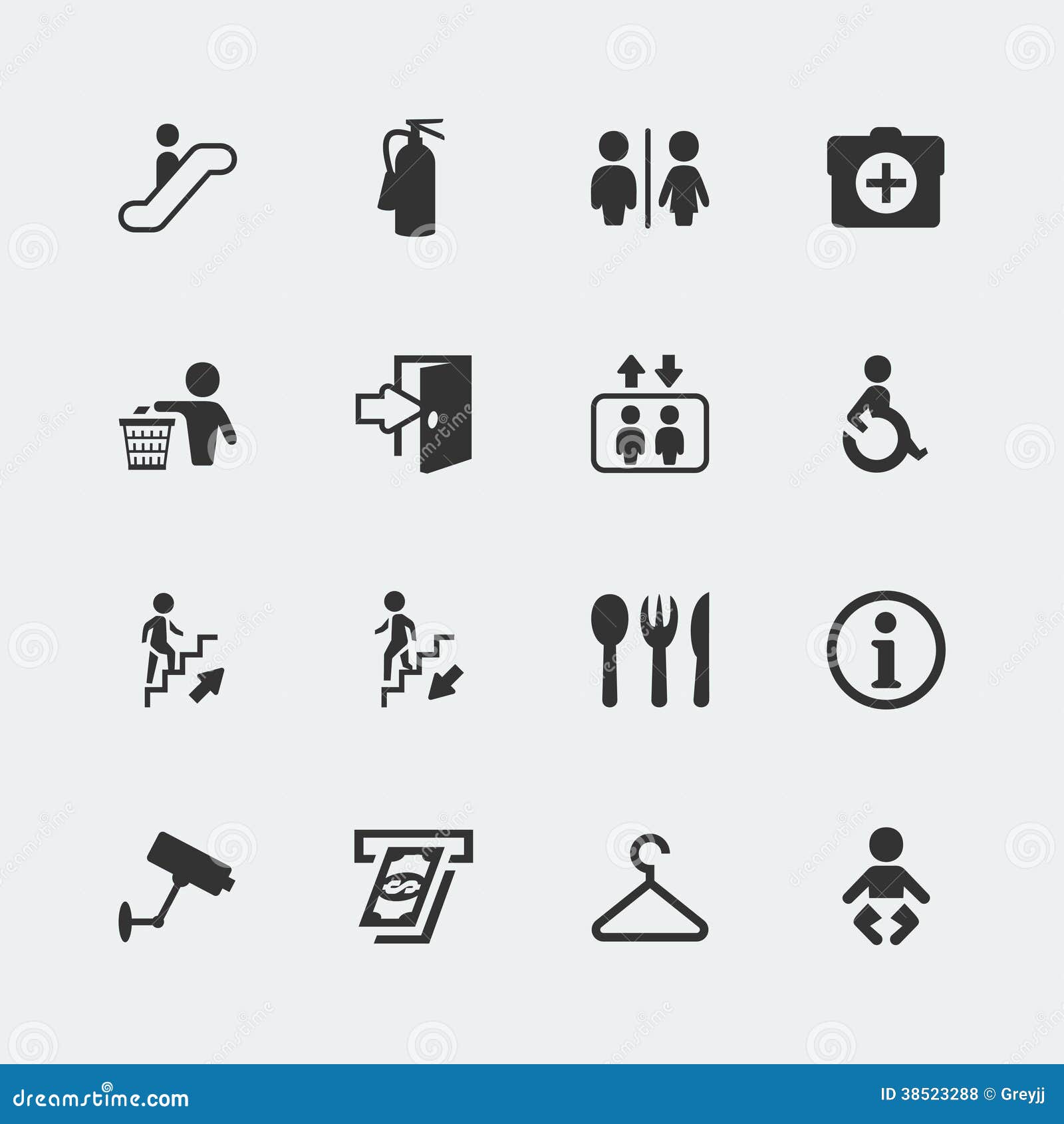Vector Public Signs Icons Set Stock Vector - Illustration of ...