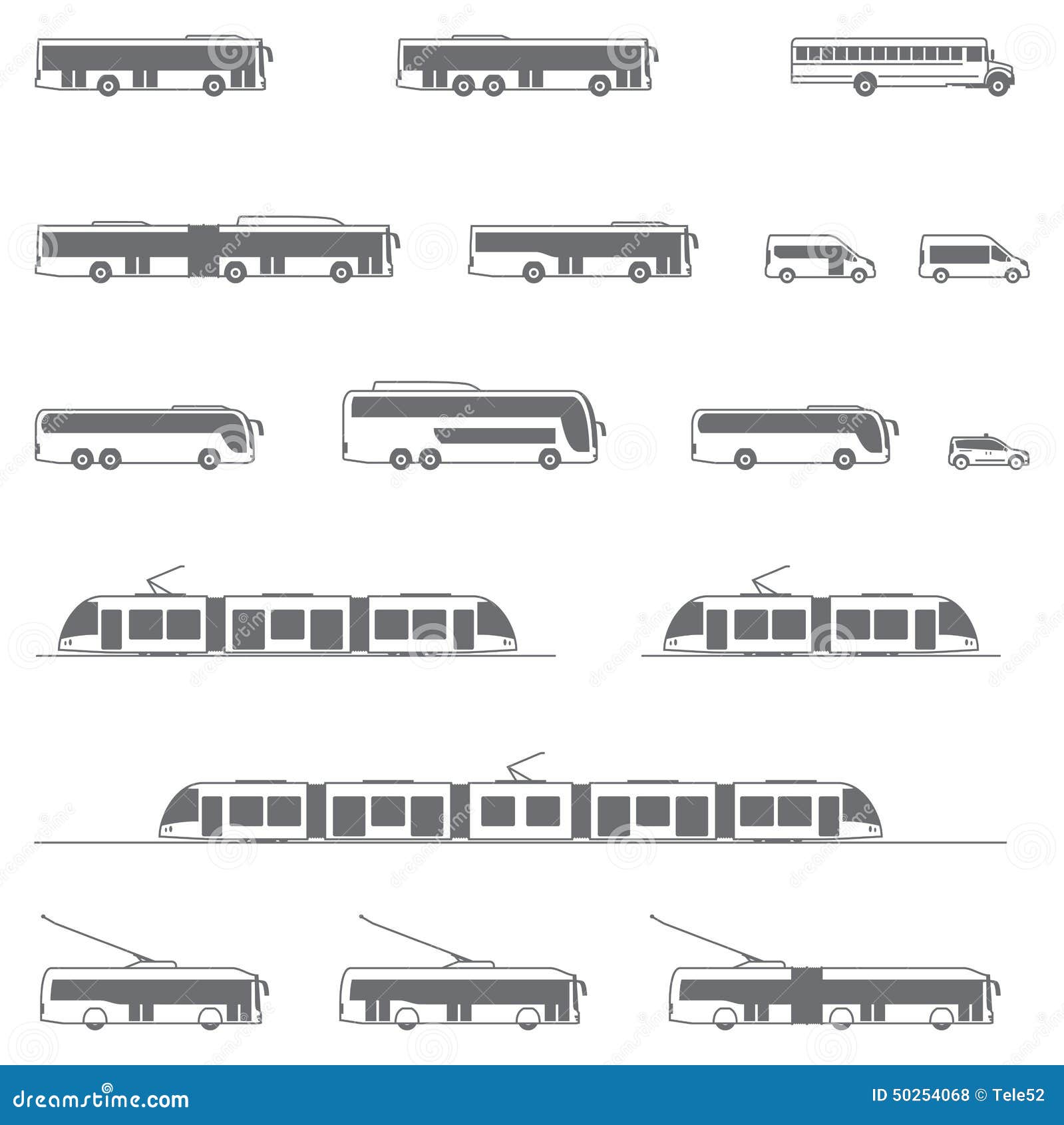 Vector Public Transport Icons Stock Vector - Illustration of pictogram ...