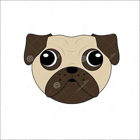Vector of a Pugs Face stock vector. Illustration of looking - 49590813