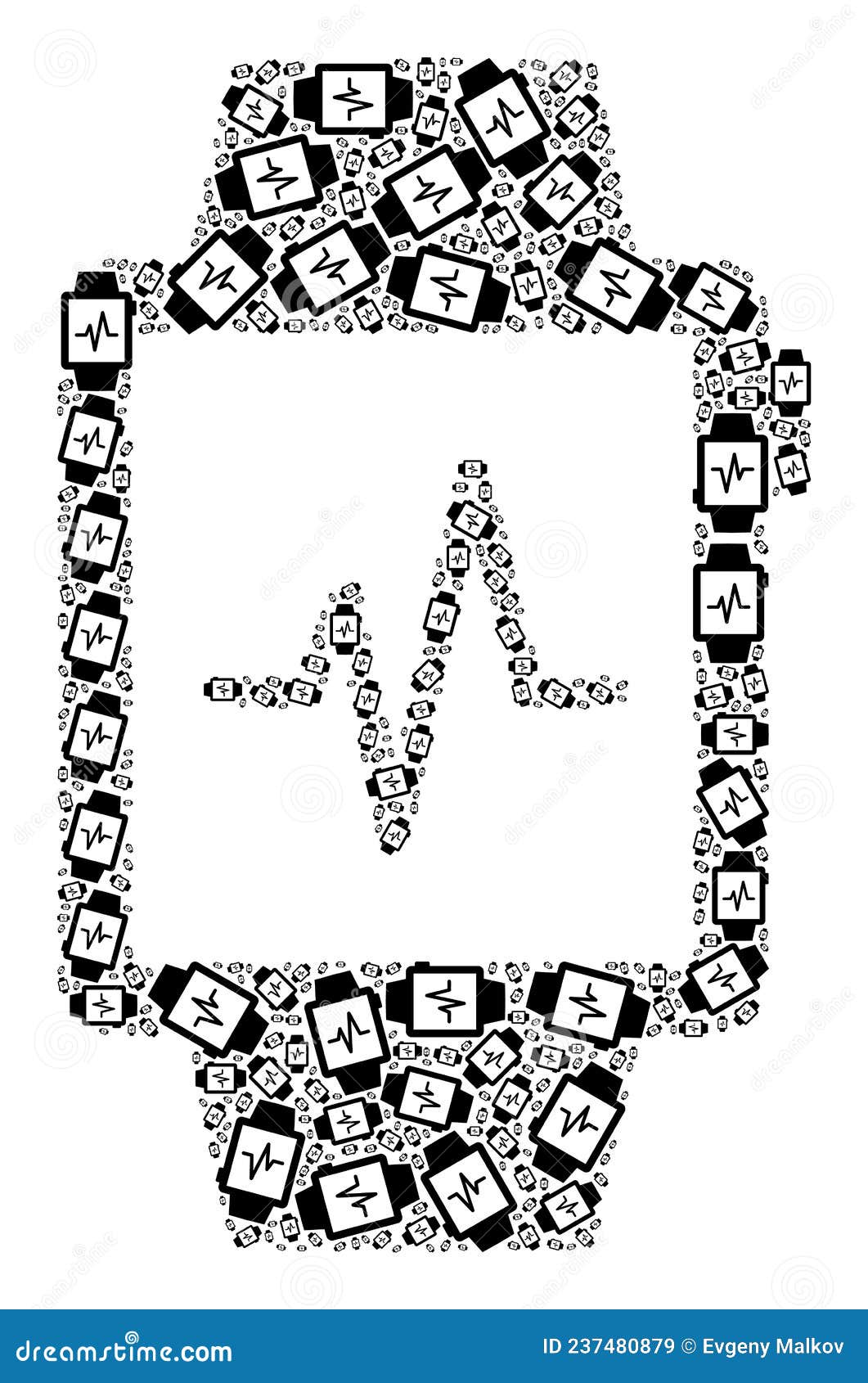 Pulse Tracker Recursion Icon Collage of Self Icons Stock Vector ...