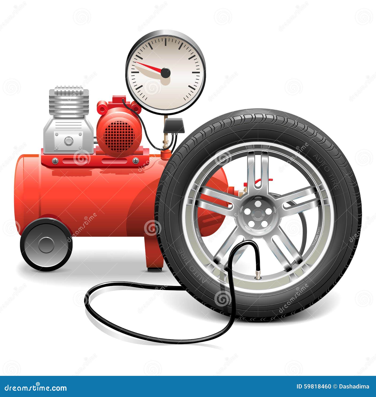 Vector Pump Concept with Wheel Stock Illustration - Illustration of ...