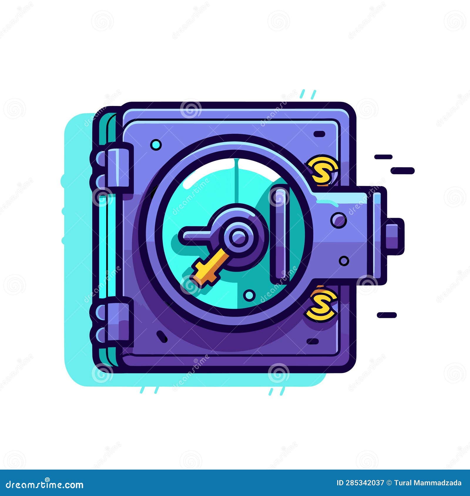 Vector of a Purple and Blue Vector Icon of a Safe Stock Vector ...