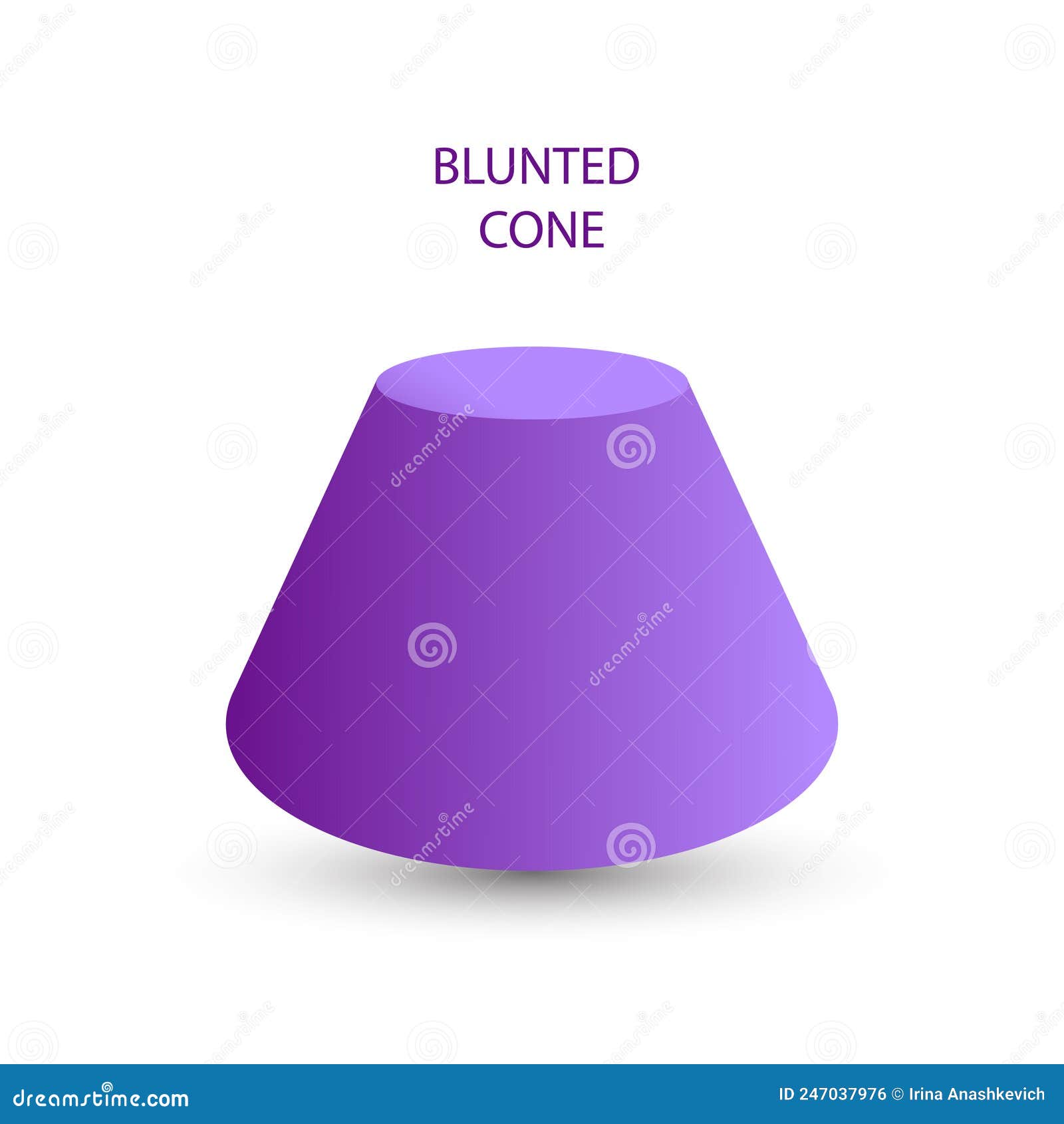 Vector Purple Blunted Cone with Gradients and Shadow for Game, Icon ...