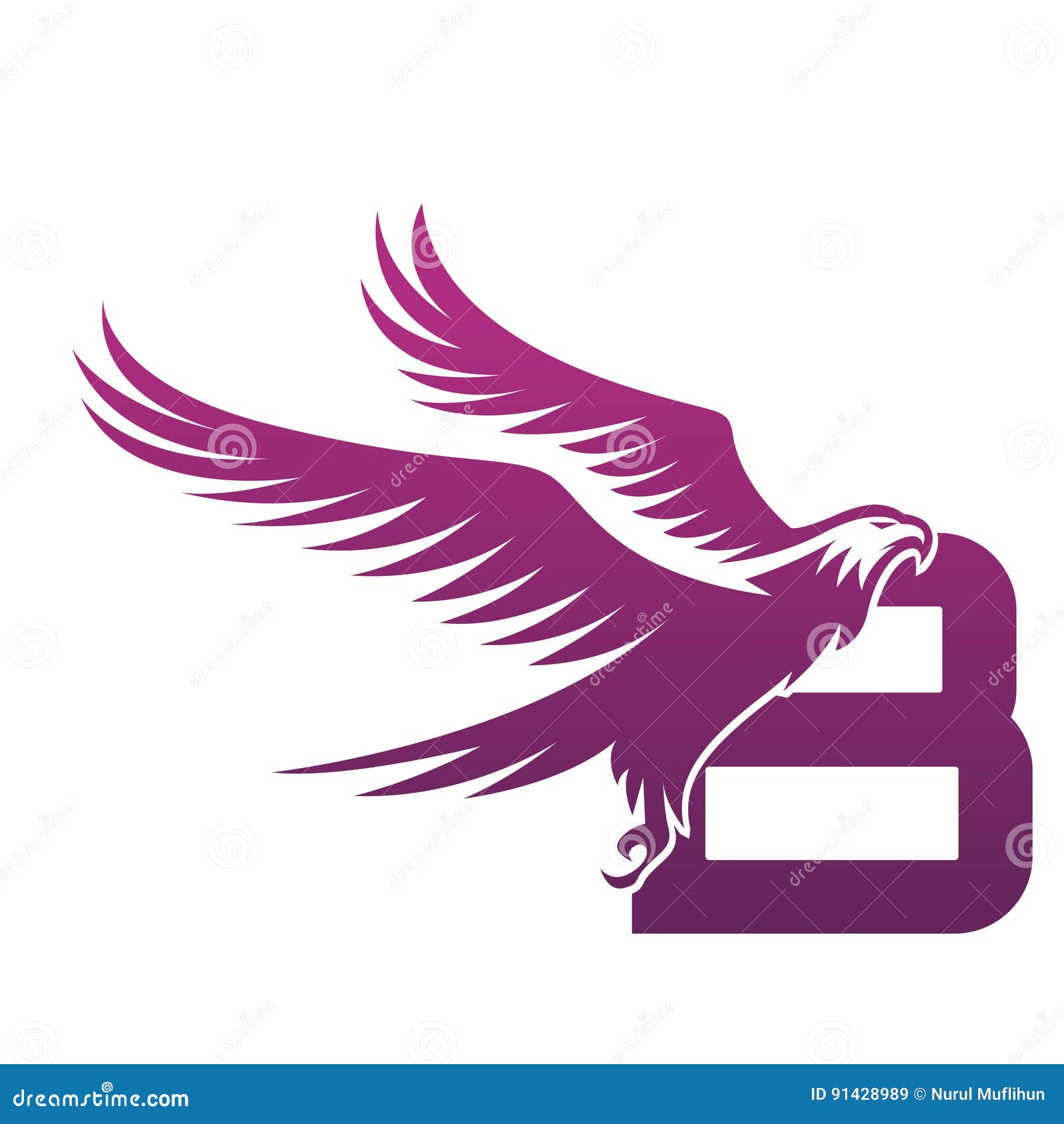 Vector Purple Brave Hawk Initial B Logo Stock Illustration ...