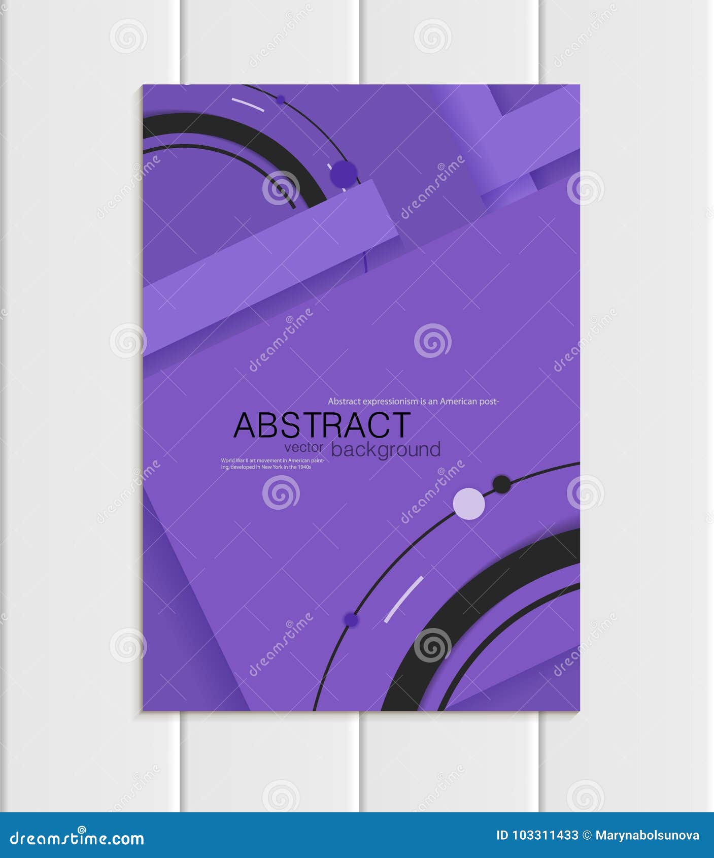 Vector Purple Brochure A5 or A4 Format Material Design Black Element ...
