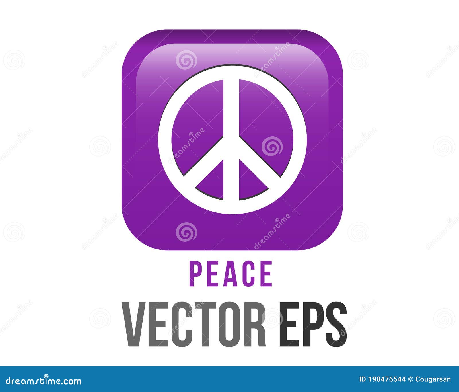 Vector Purple Circular Peace Symbol Icon, Representation of Peaceul ...