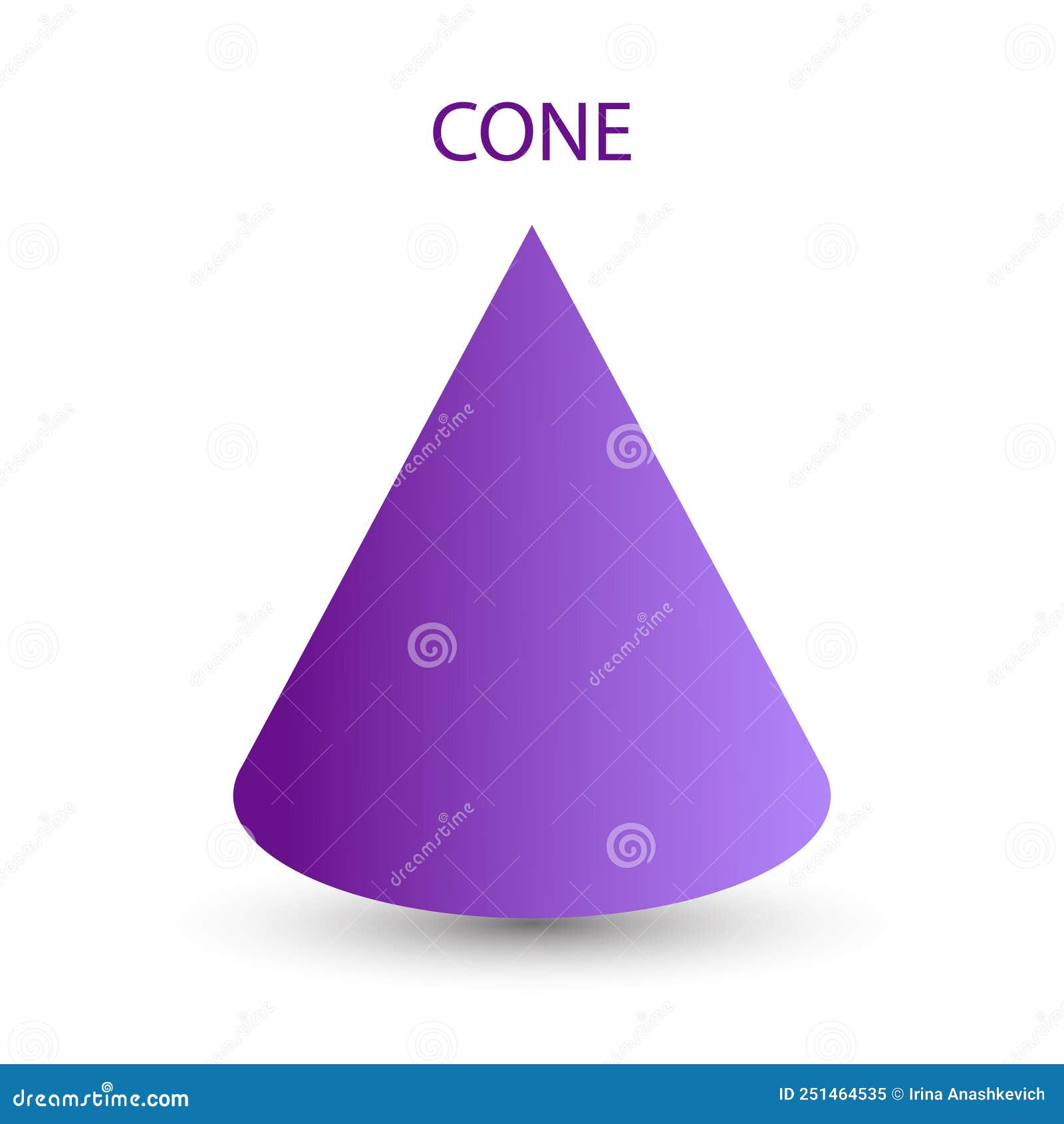 Vector Purple Cone with Gradients and Shadow for Game, Icon, Package Design, Logo, Mobile, Ui ...