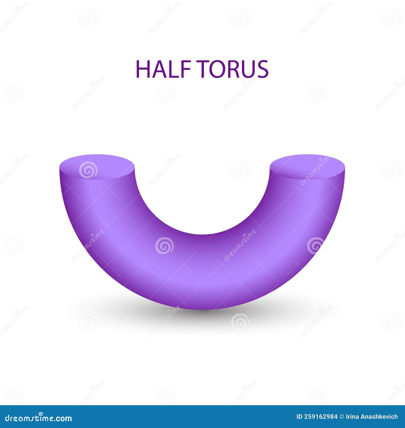 Vector Purple Half Torus with Gradients and Shadow for Game, Icon ...