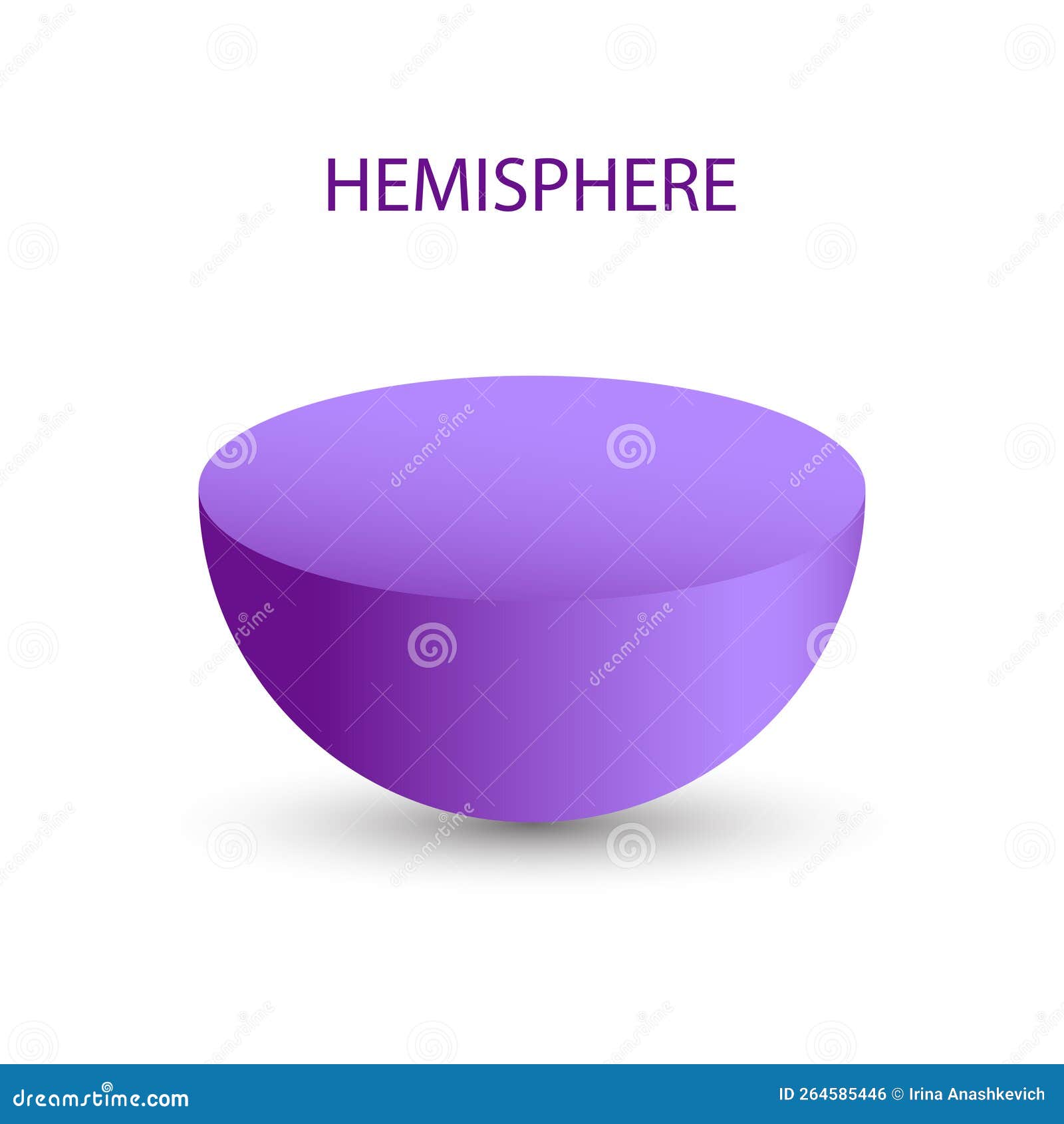 Vector Purple Hemisphere with Gradients and Shadow for Game, Icon ...