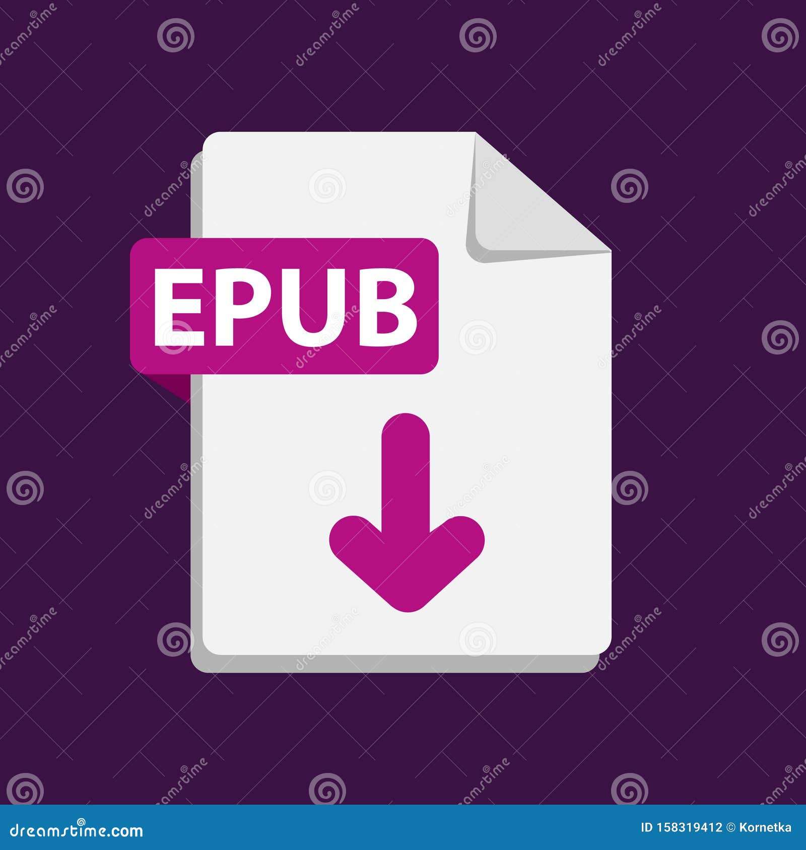 Vector Purple Icon EPUB. File Format Extensions Icon Stock Vector ...