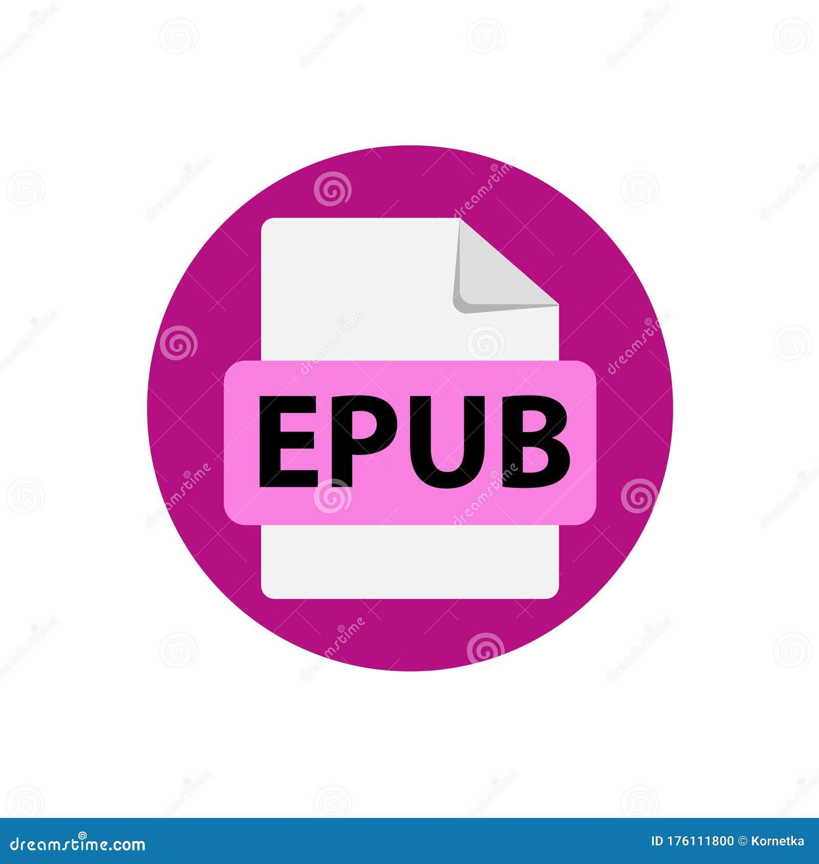 Vector Purple Icon EPUB. File Format Extensions Icon Stock Vector ...