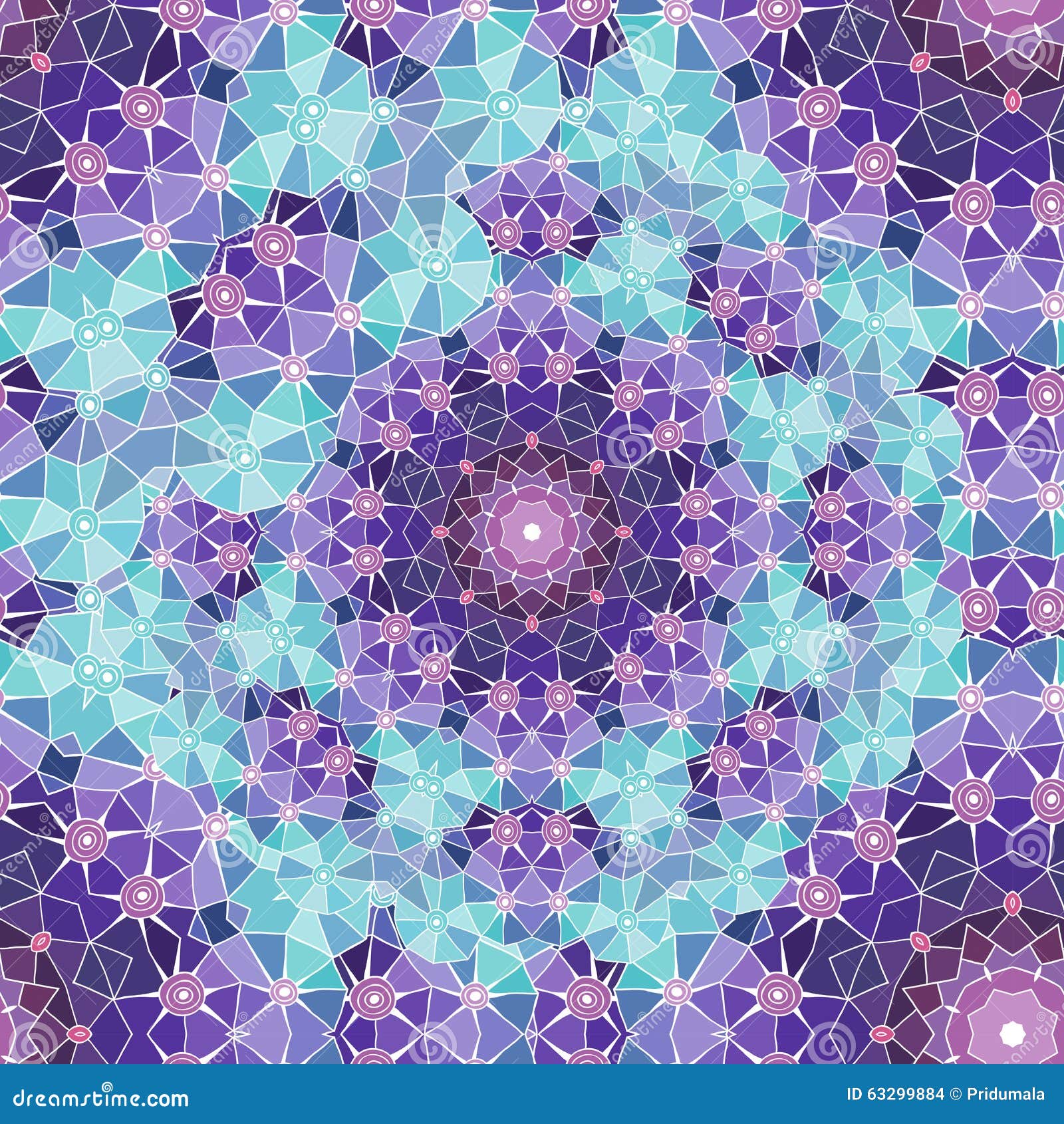Vector Purple Mandala Seamless Pattern. Decor for Your Design, Lace ...