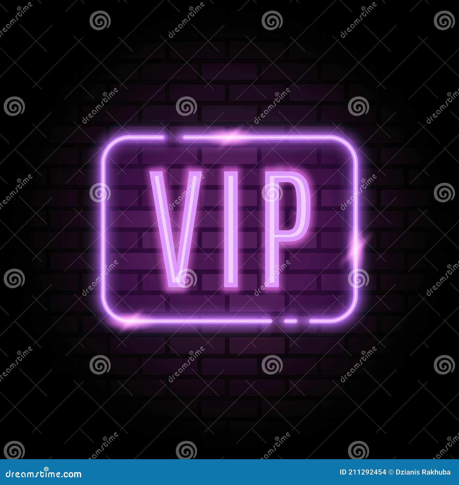 Vector Purple Neon Frame with VIP Sign Stock Vector - Illustration of ...