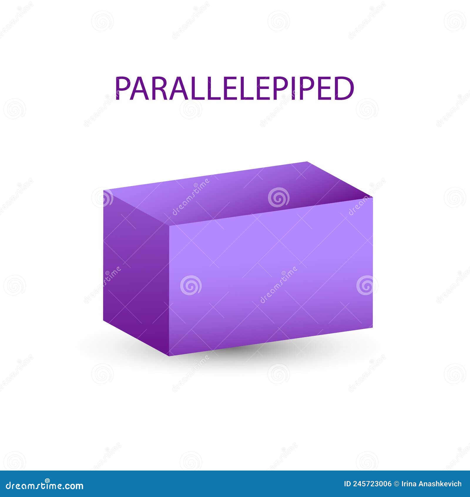 Vector Purple Parallelepiped with Gradients and Shadow for Game, Icon ...