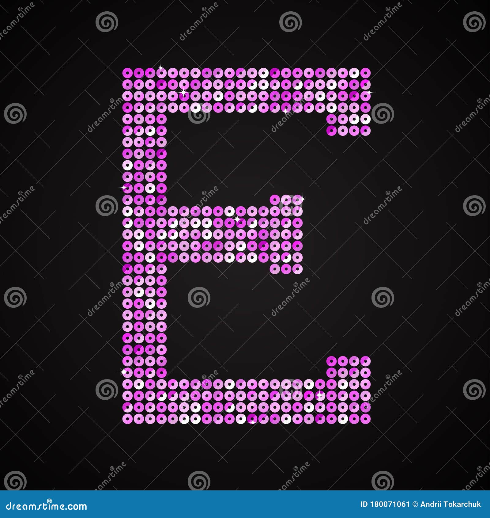 The Letter E In Glitter