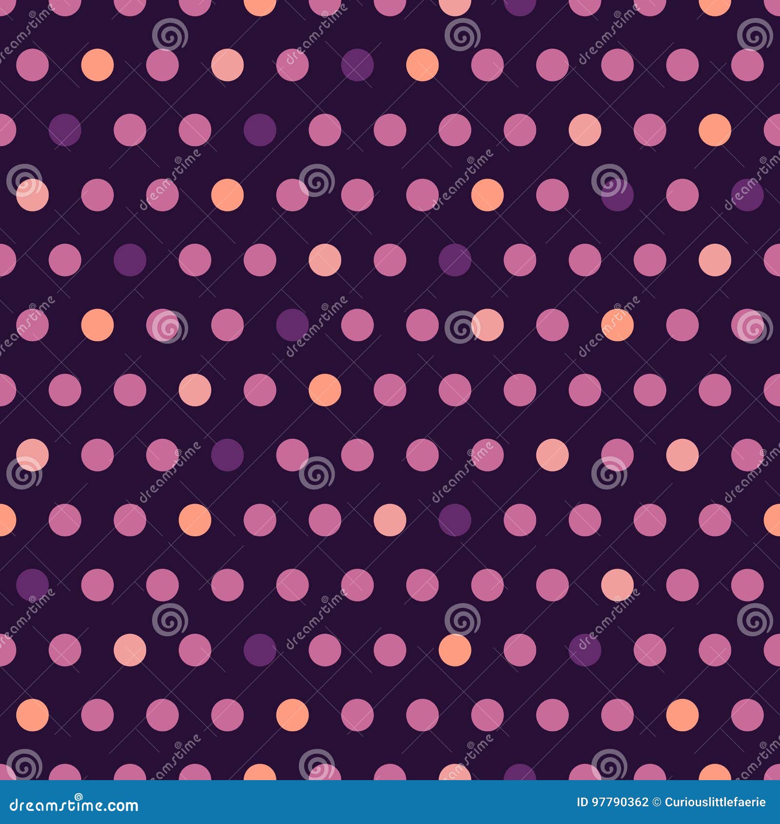 Vector Purple Polka Dot Seamless Pattern. Stock Vector - Illustration ...