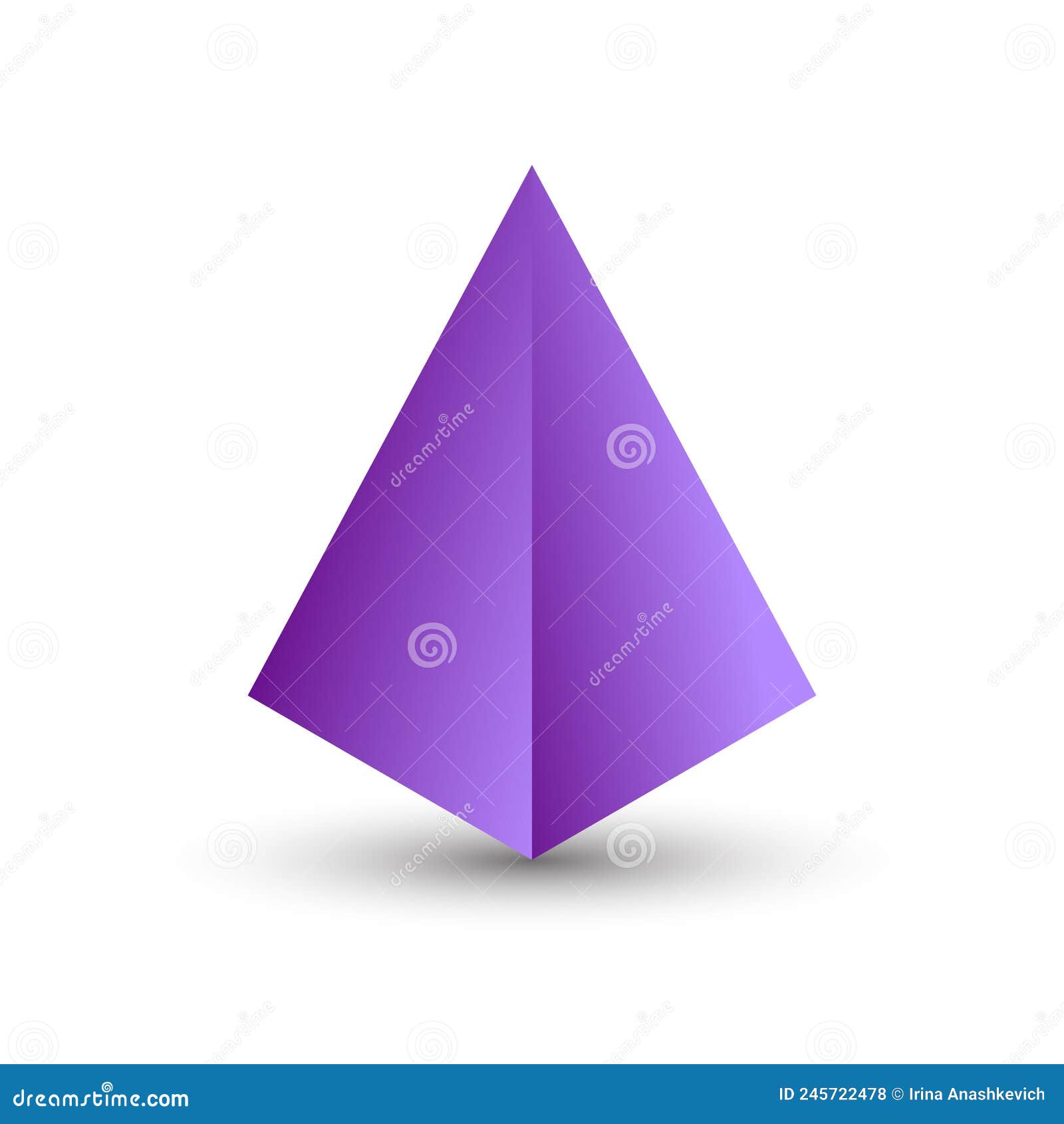 Vector Purple Square Pyramid with Gradients and Shadow for Game, Icon ...