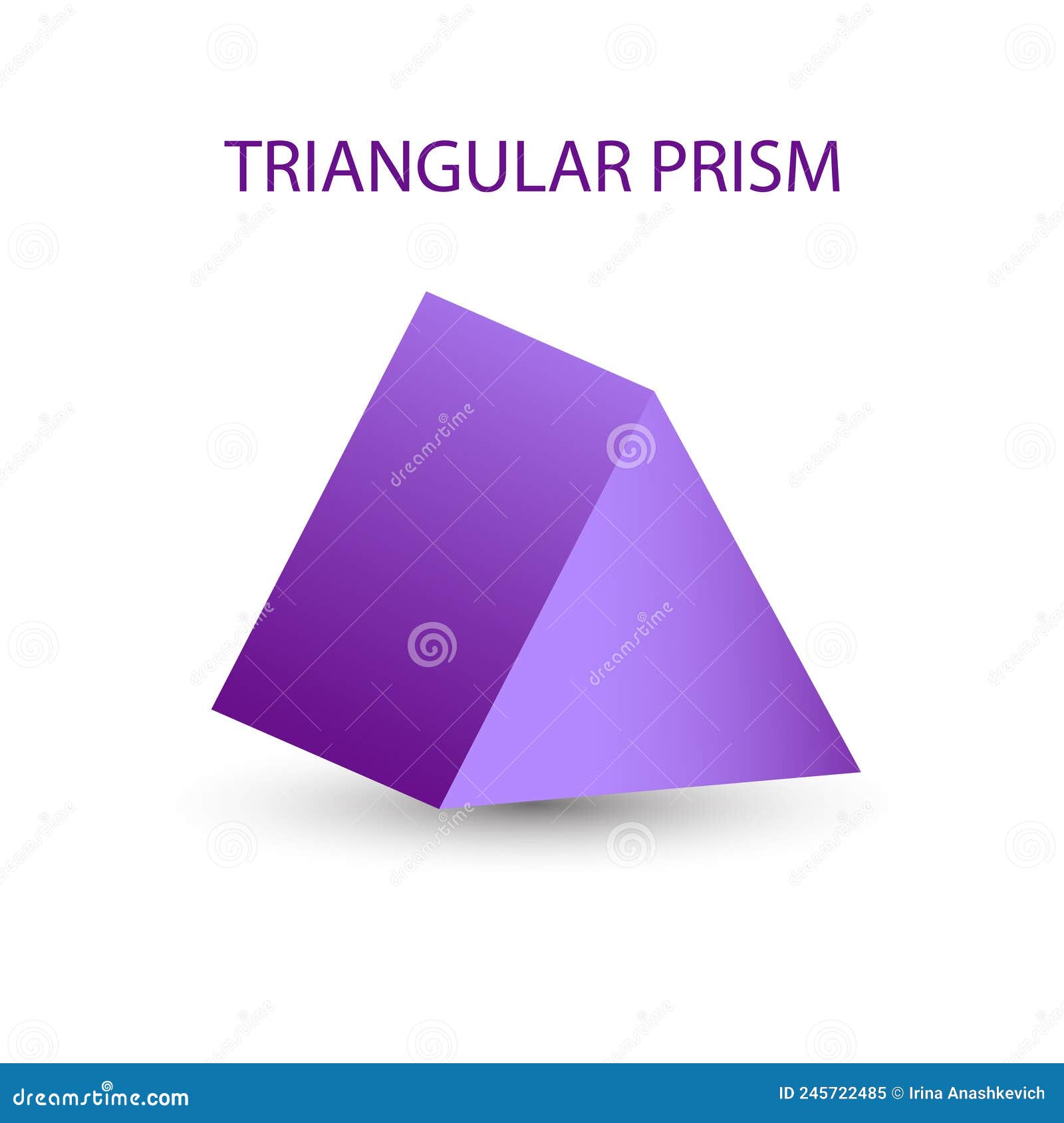 Vector Purple, Triangular Prism with Gradients and Shadow for Game ...