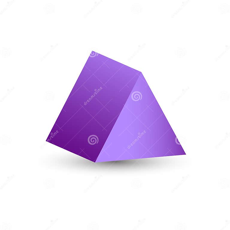 Vector Purple, Triangular Prism with Gradients and Shadow for Game ...