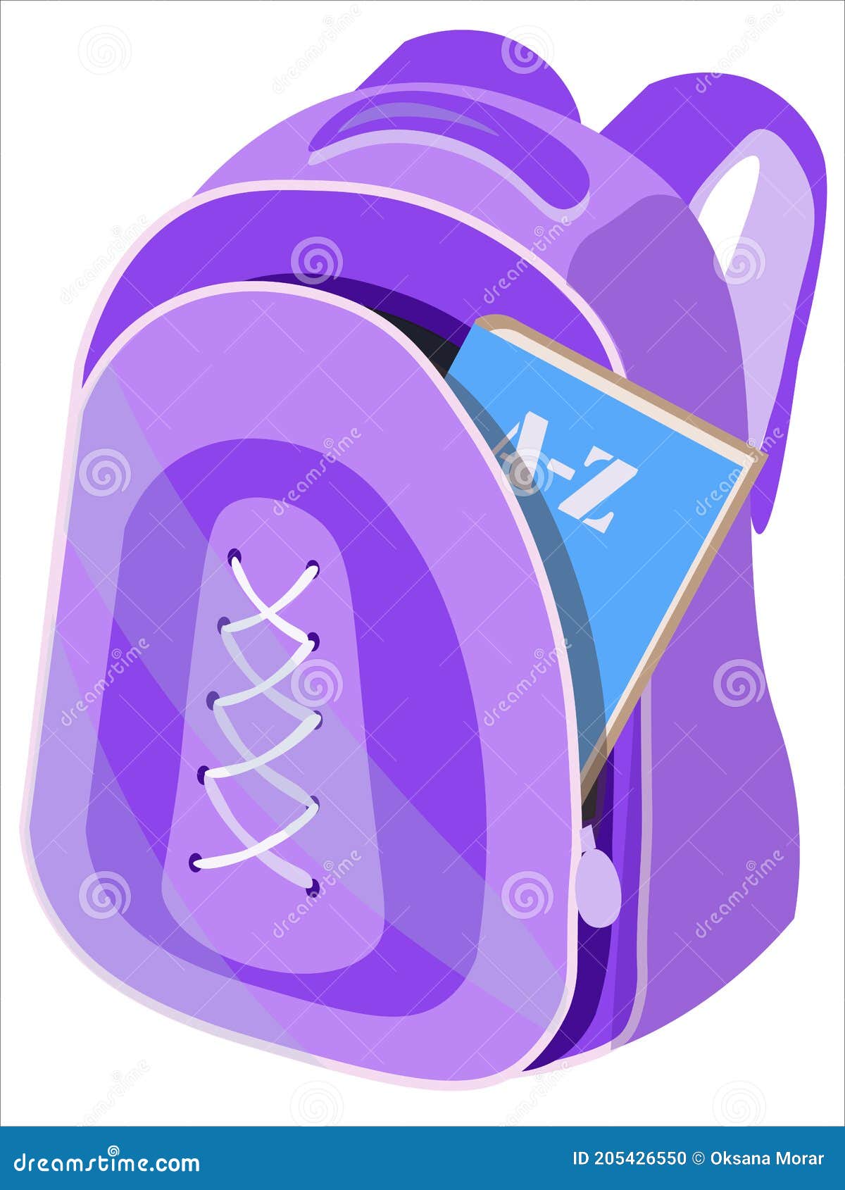 Vector Purple with White School Backpack Stock Illustration ...