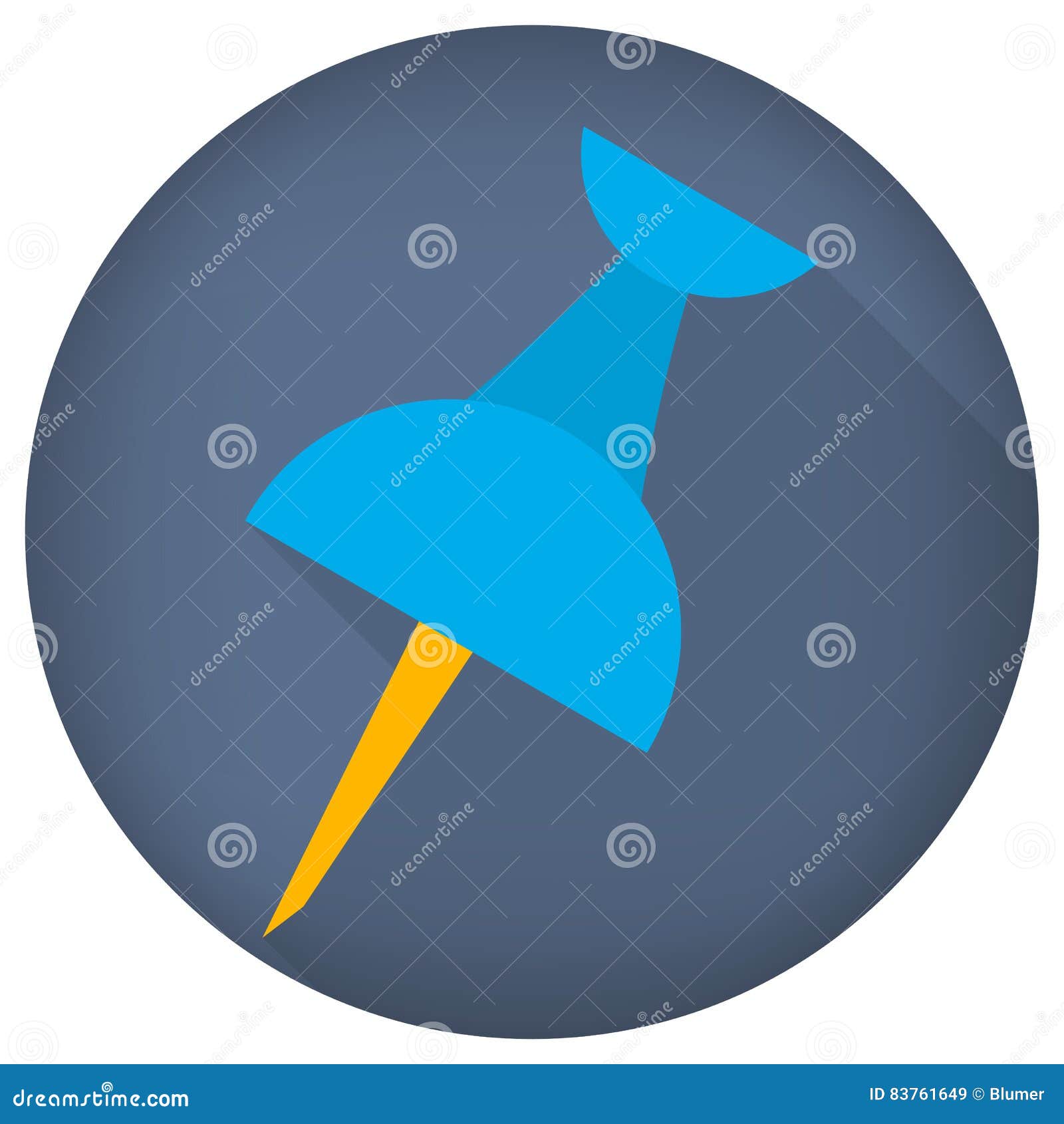 Vector Push Pin Round Flat Icon Stock Vector - Illustration of bulletin ...