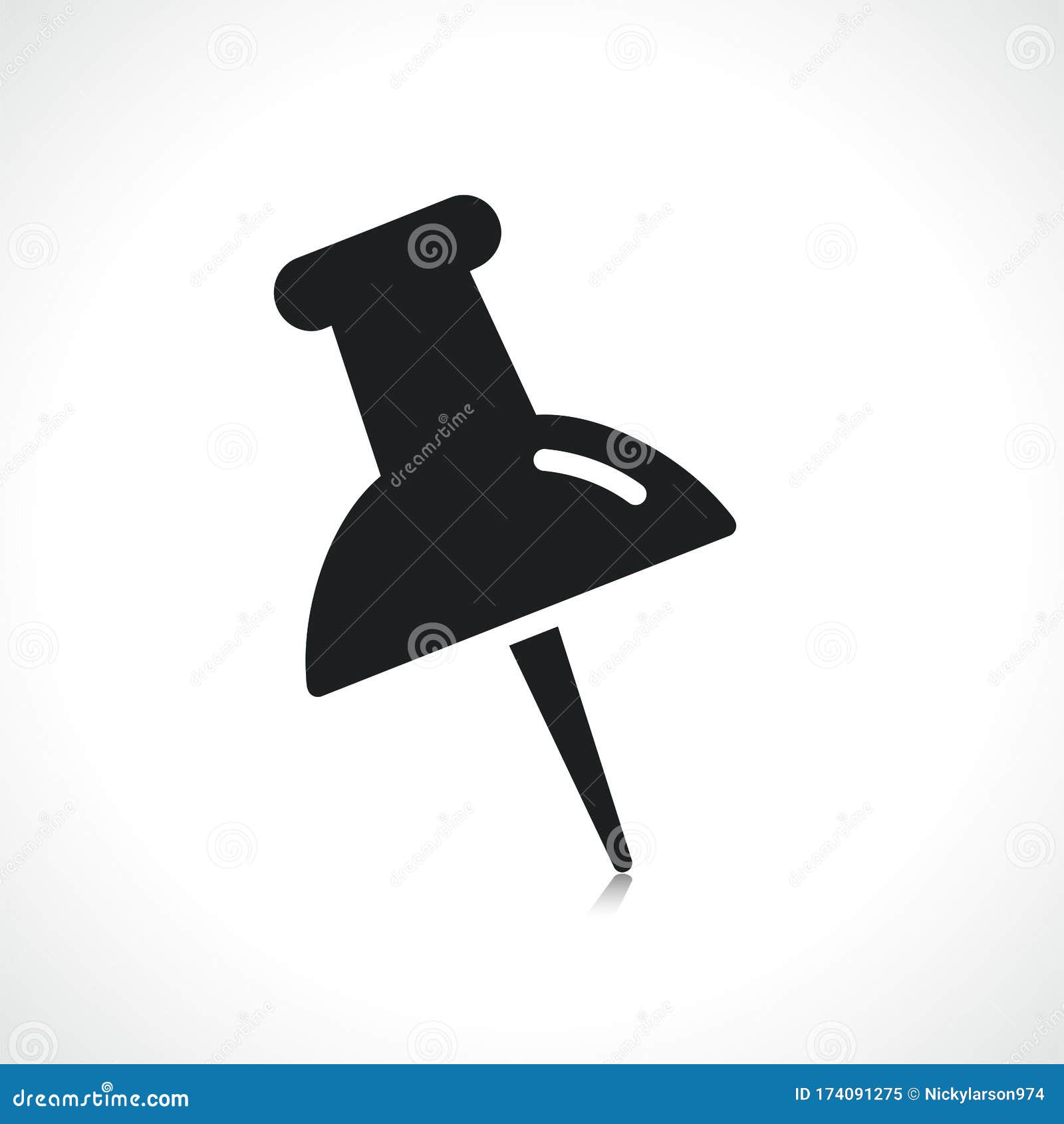 Vector Push Pin Symbol Icon Stock Vector - Illustration of attach ...