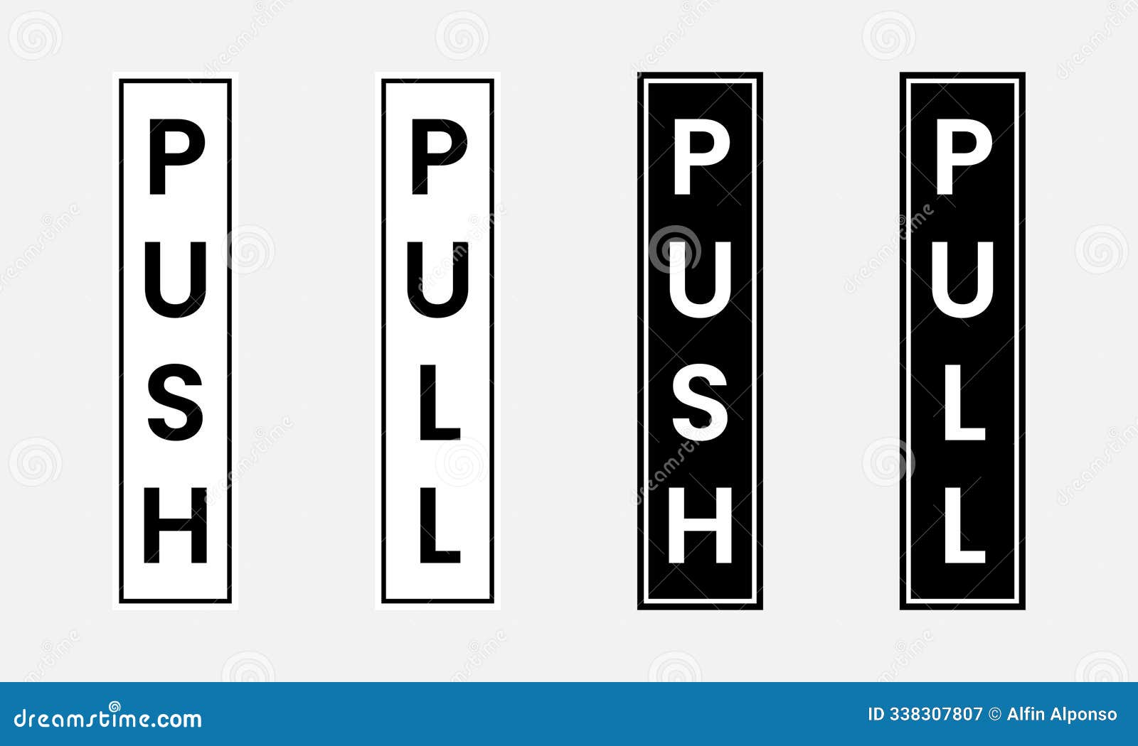 Vector Push and Pull Signs stock vector. Illustration of isolated ...