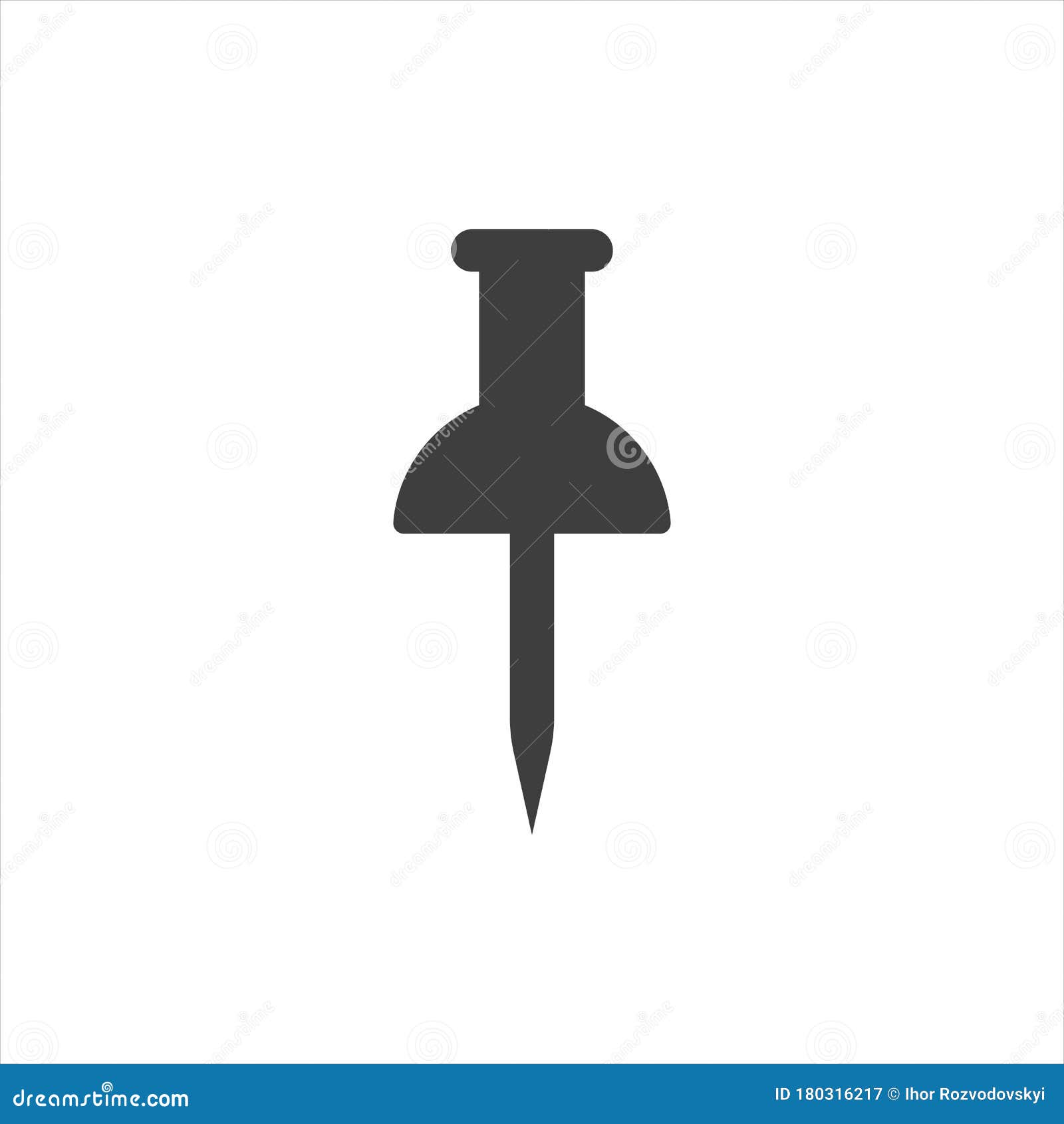 Vector Pushpin Icon on Isolate White. EPS 10 Stock Illustration ...