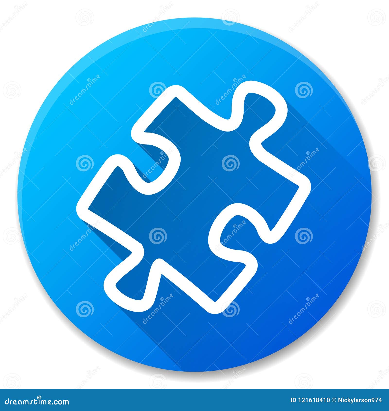 Vector Puzzle Blue Circle Icon Stock Vector - Illustration of leisure ...