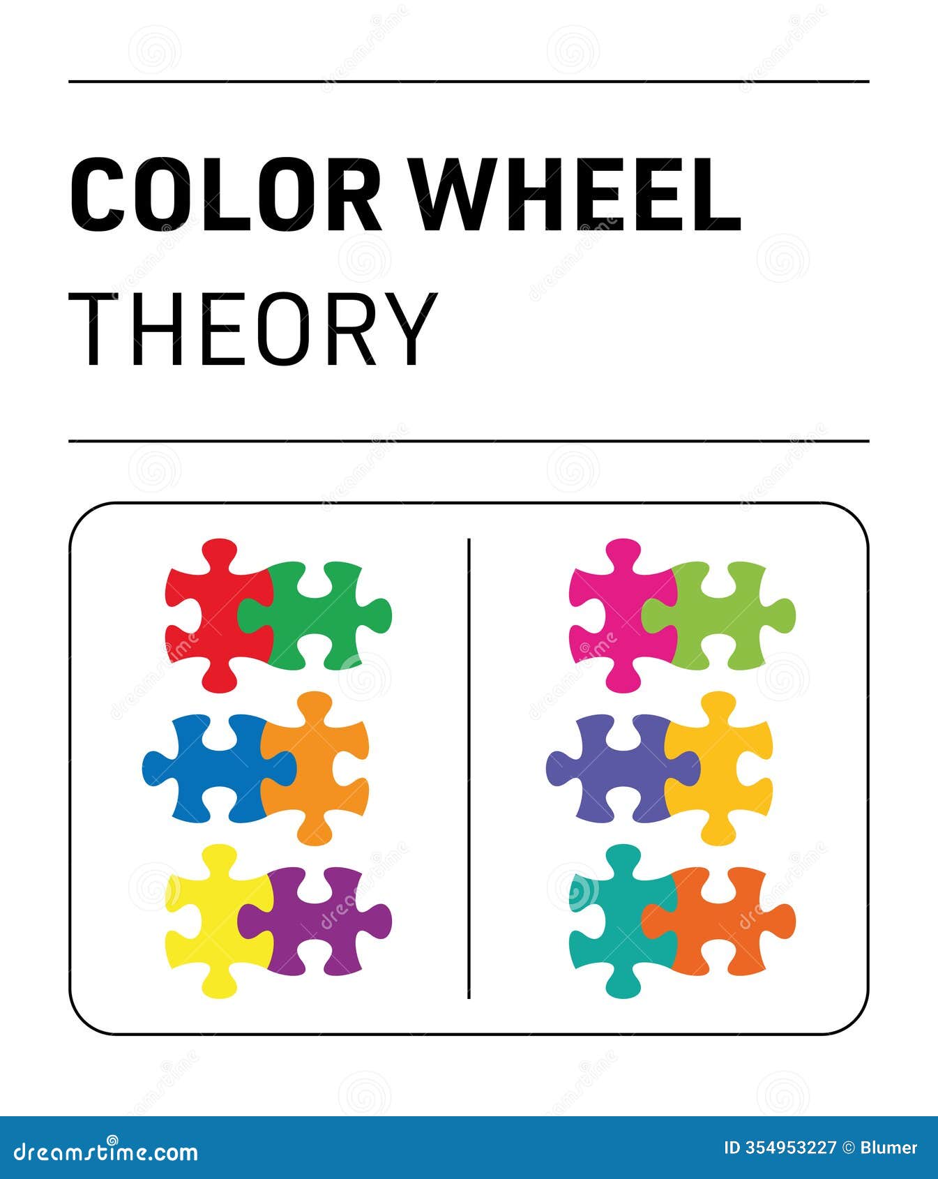 Vector Puzzle Color Wheel Theory Twelve Colors | CartoonDealer.com ...