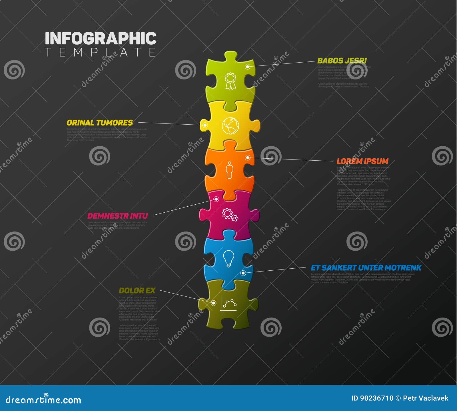 Vector Puzzle Infographic Report Template Stock Vector - Illustration ...
