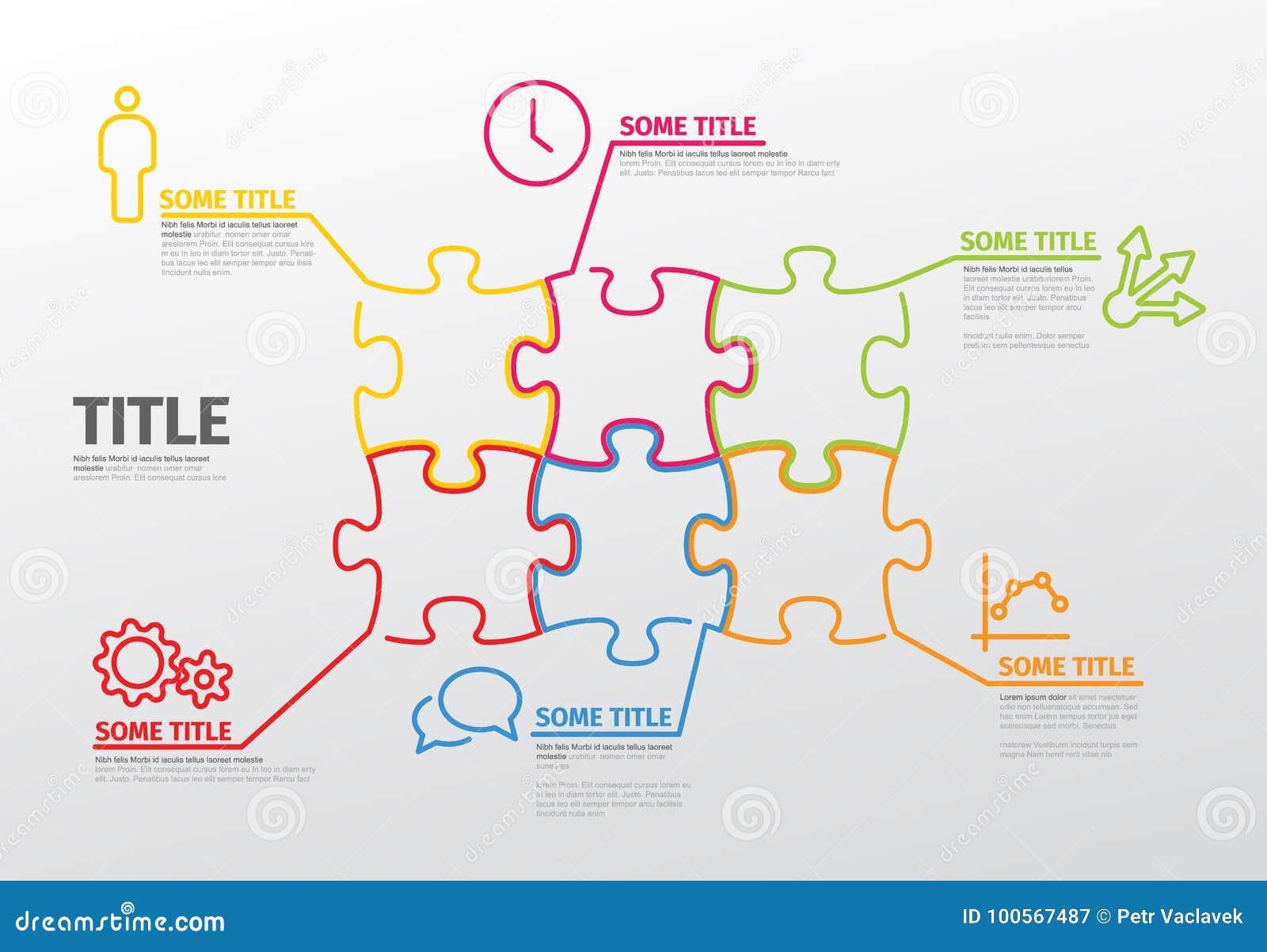 Vector Puzzle Infographic Report Template Stock Vector - Illustration ...