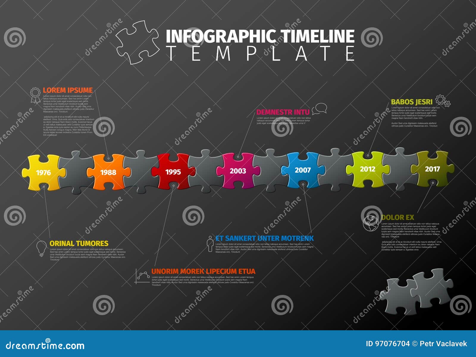 Vector Puzzle Infographic Timeline Template Stock Vector - Illustration ...