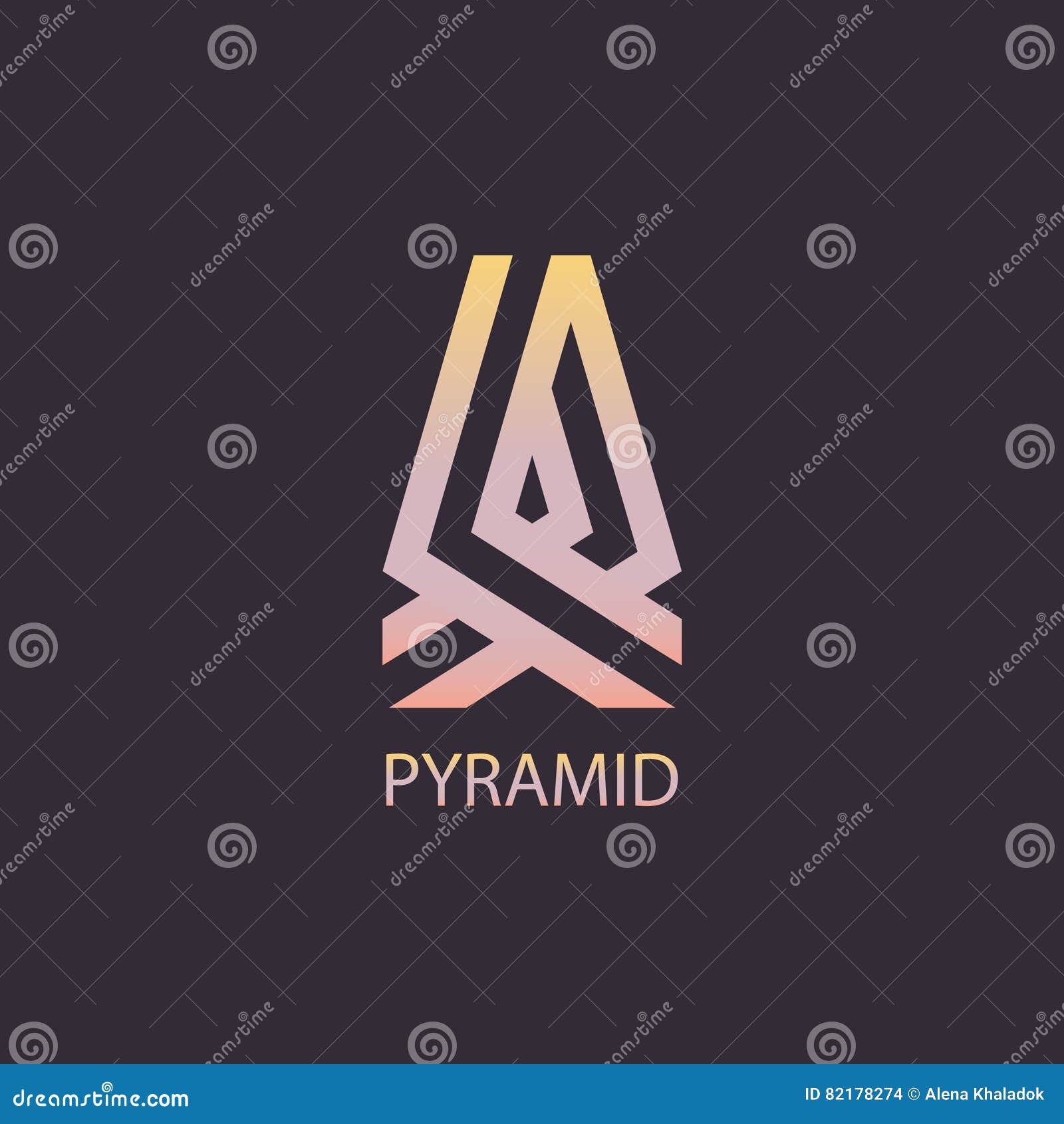 Vector pyramid logo. stock vector. Illustration of dark - 82178274