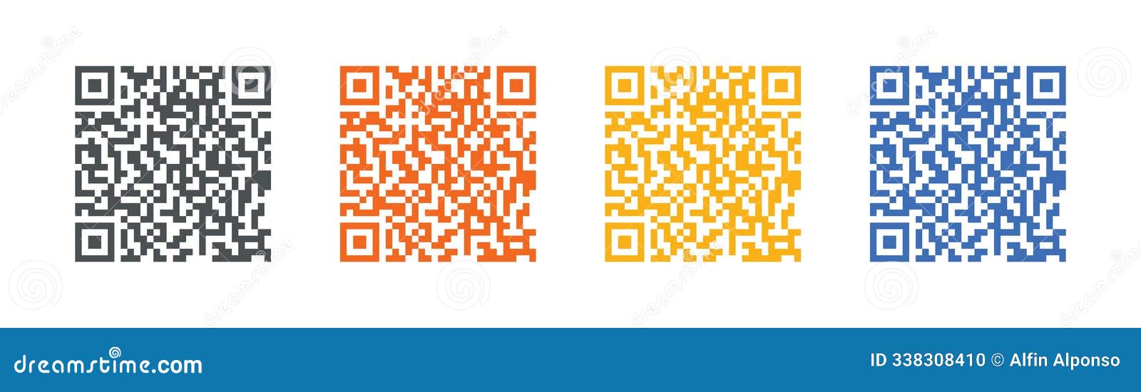 Vector QR Barcode Scanner Icon in Multiple Color Stock Illustration ...