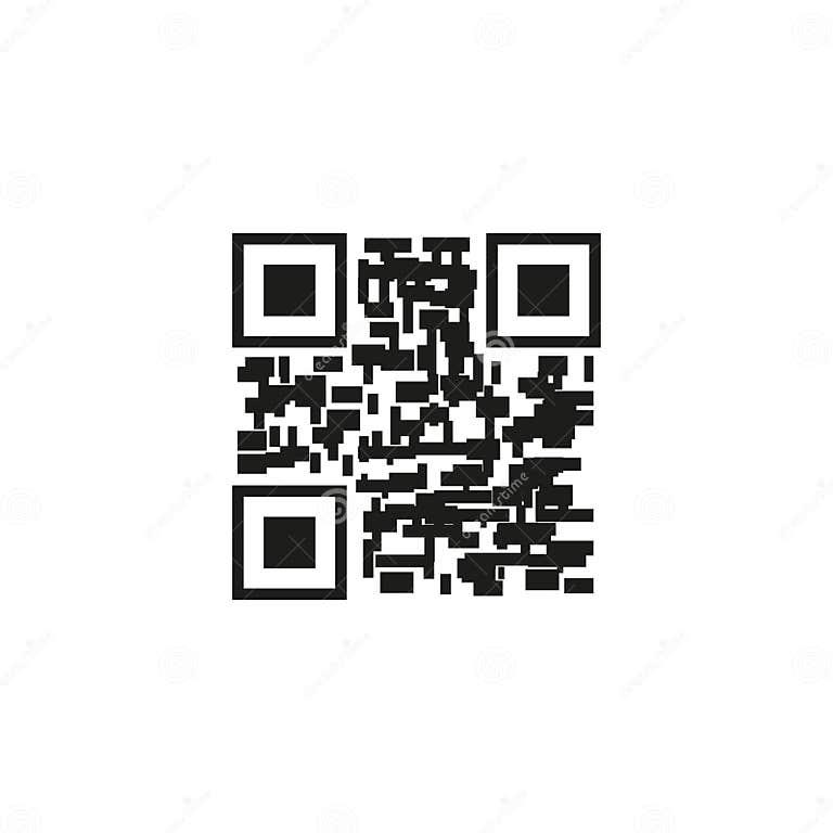 Vector QR Code Isolated on White Background, Black Lines, Code Scan ...
