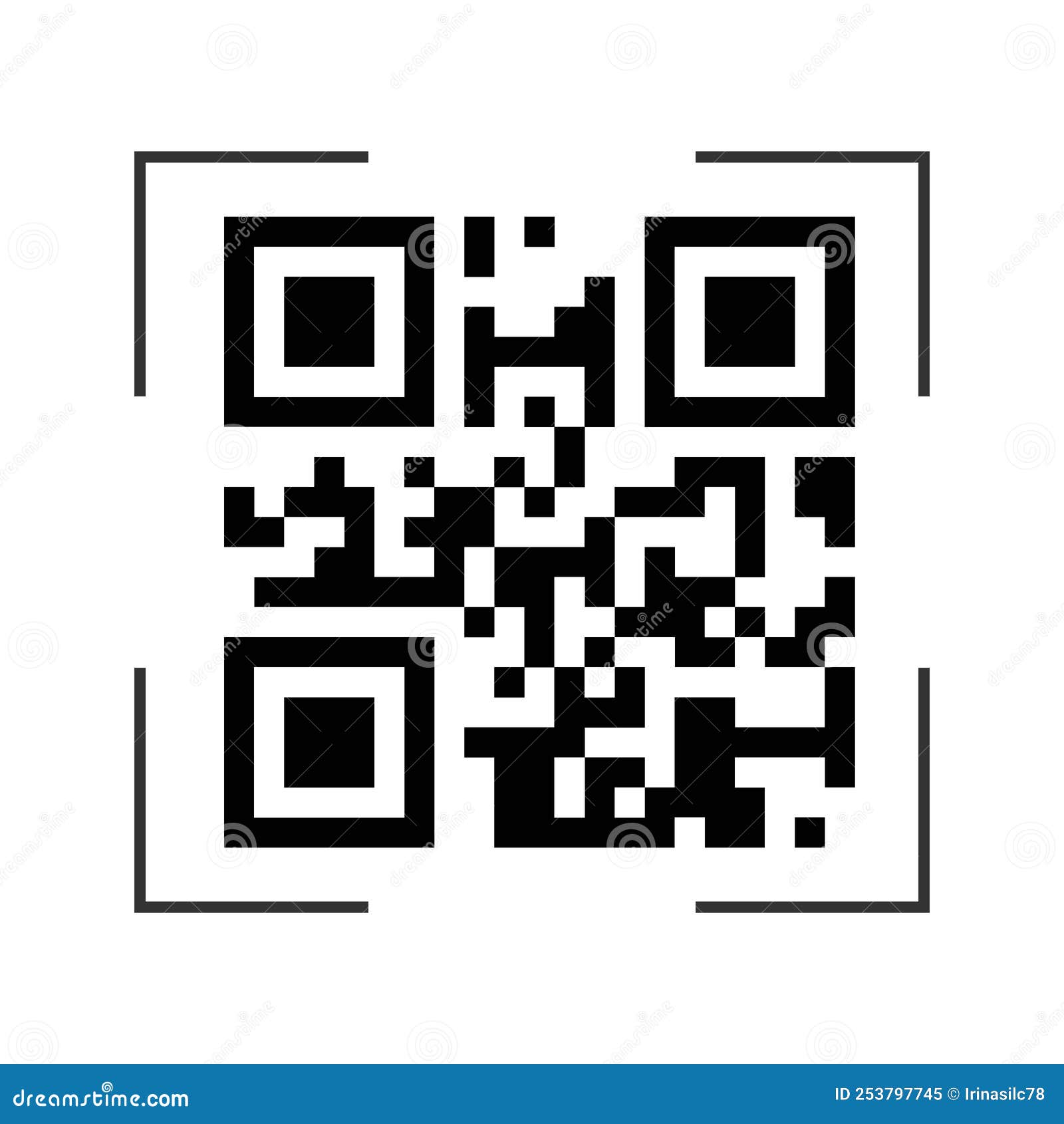 Vector QR code sample stock vector. Illustration of coding - 253797745