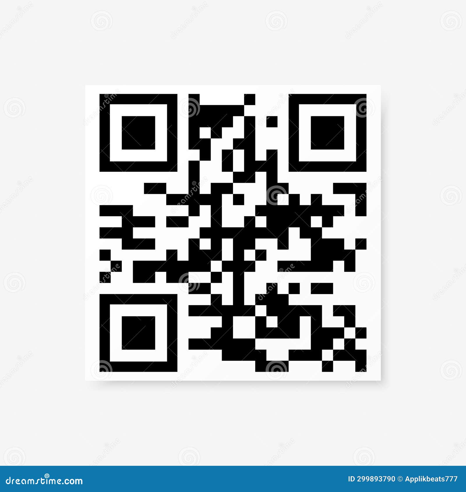 Vector QR Code Sample for Smartphone Scanning Isolated on White ...