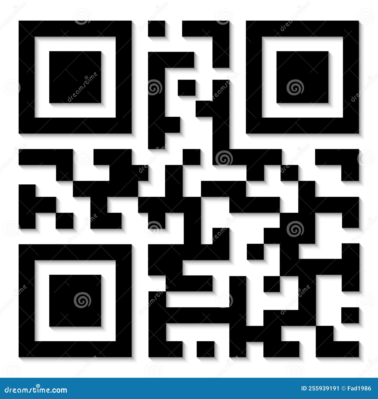 Vector Qr Code with Shadow Isolated on White Background Stock Vector ...