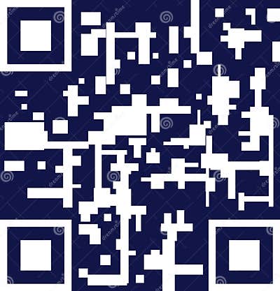 Vector QR Code Template, White Sign on Dark Blue, Phone Qr-code ...