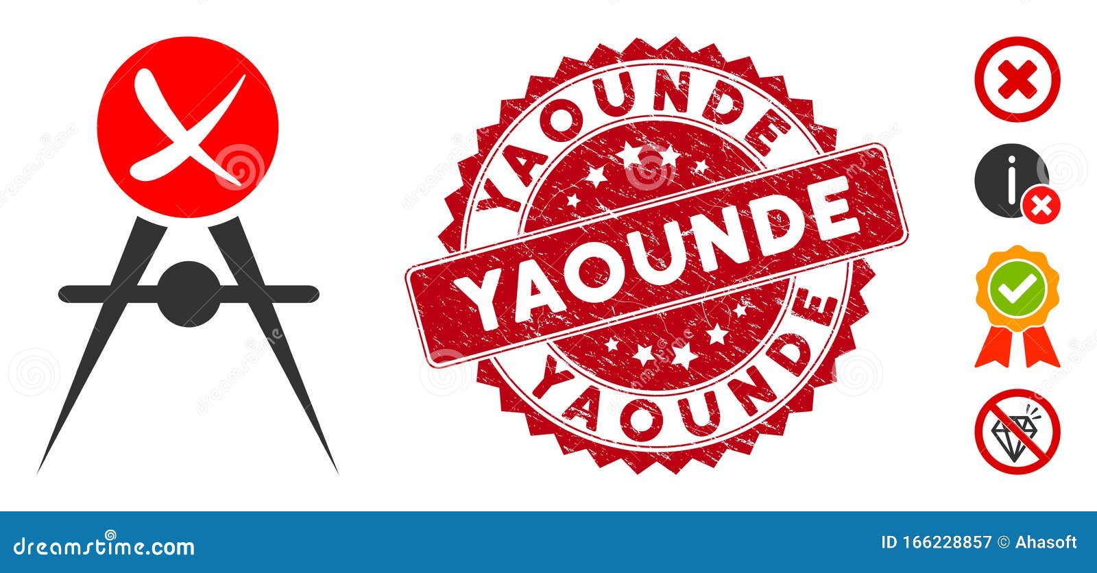 Quality Control Failed Icon with Textured Yaounde Stamp Stock Vector ...