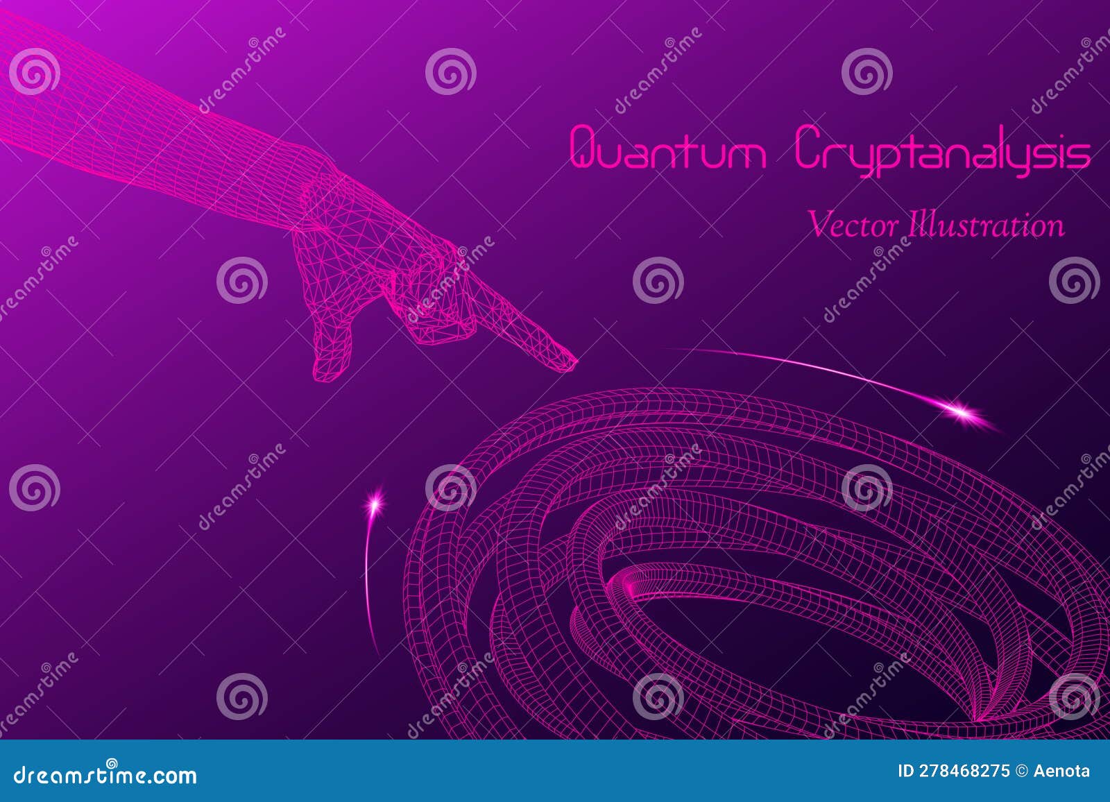 Vector Quantum Cryptanalysis Concept - Hi-Tech Design Stock Vector ...