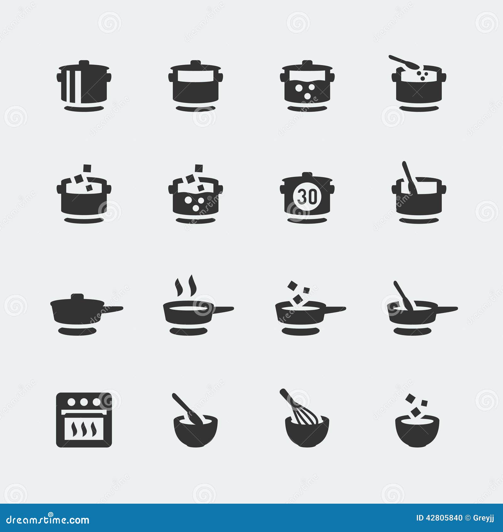 Vector Que Cocina Los Iconos Fijados Ilustración del Vector ...