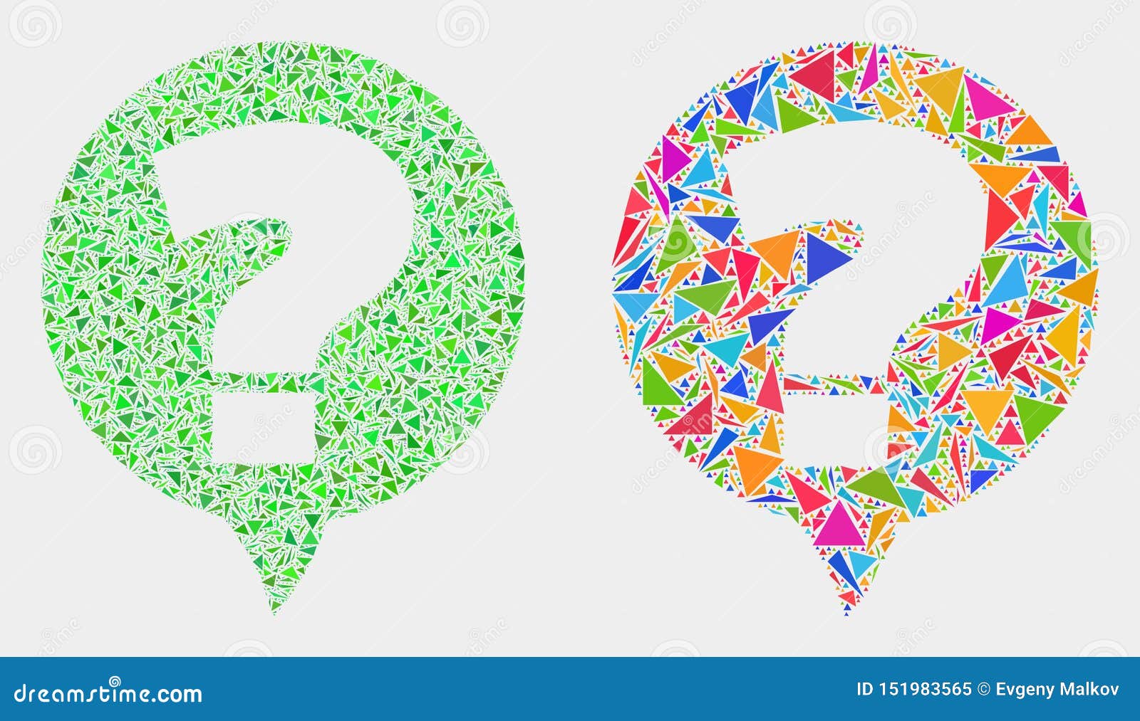 Vector Question Banner Mosaic Icon of Triangle Items Stock Vector ...