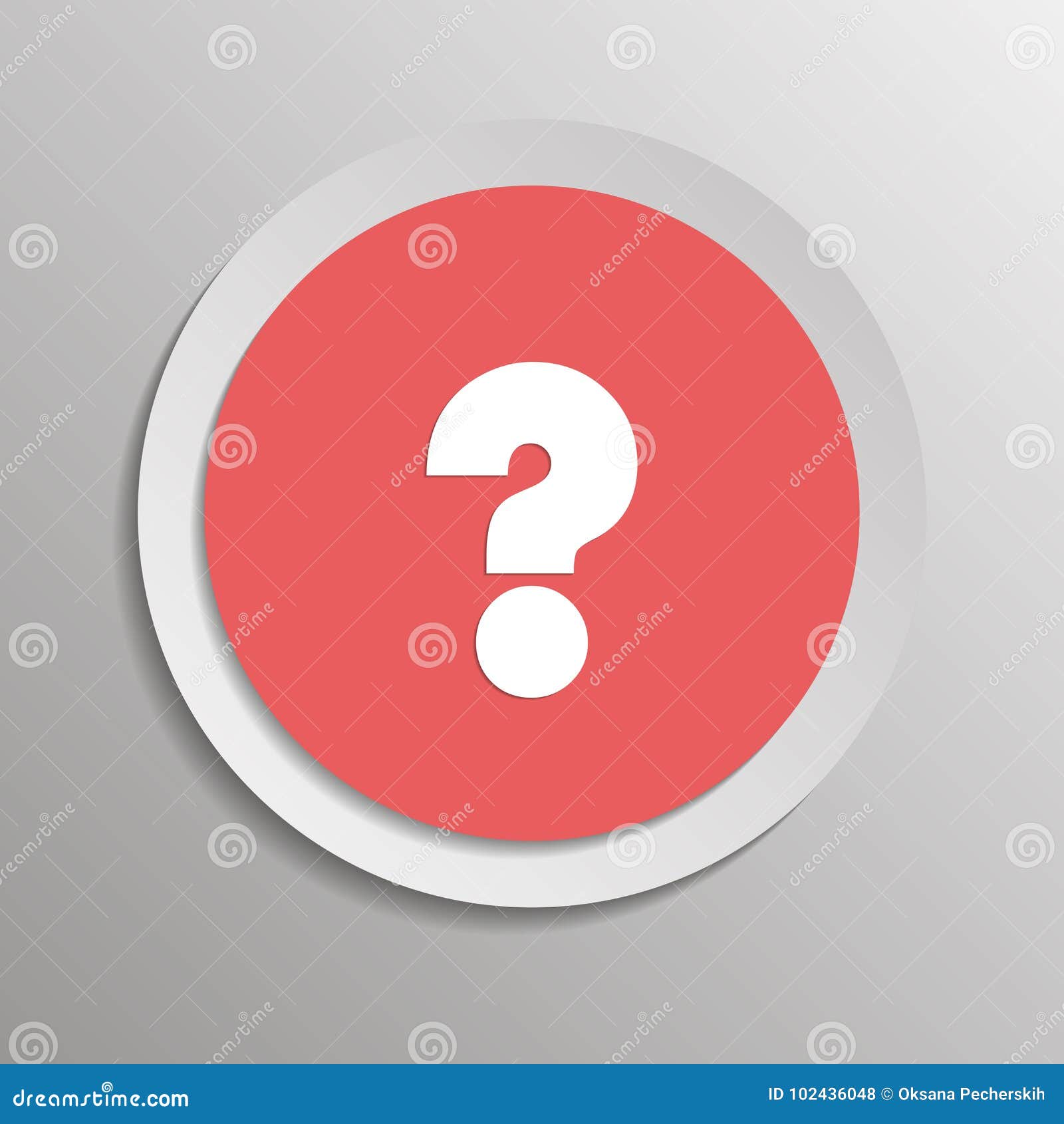 Vector Question Icon. Vector Illustration on a Sticker with Shad Stock ...
