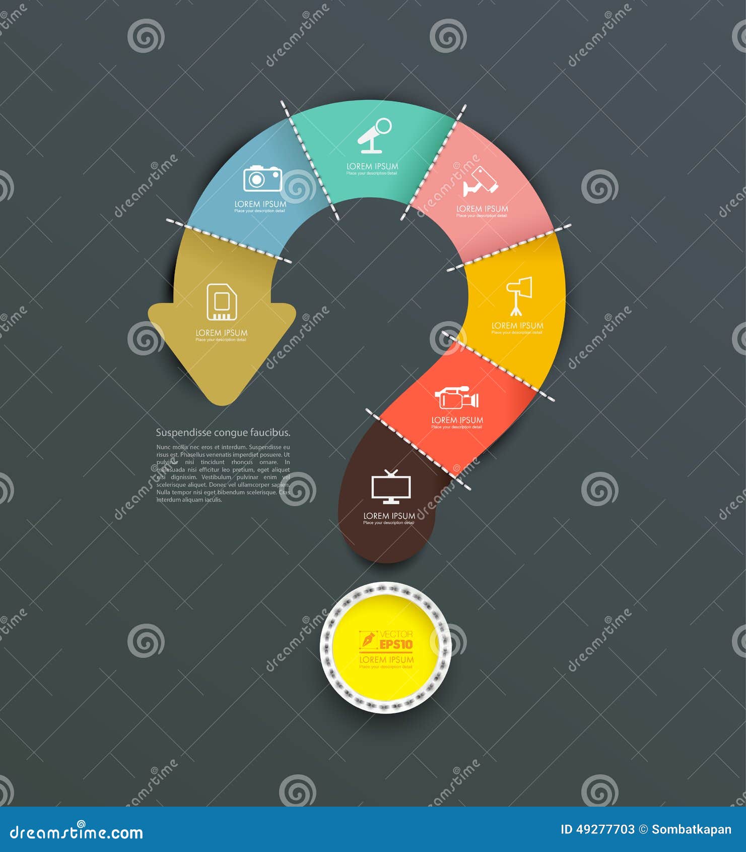 Vector Question Mark Infographic Report Template Stock Photography ...