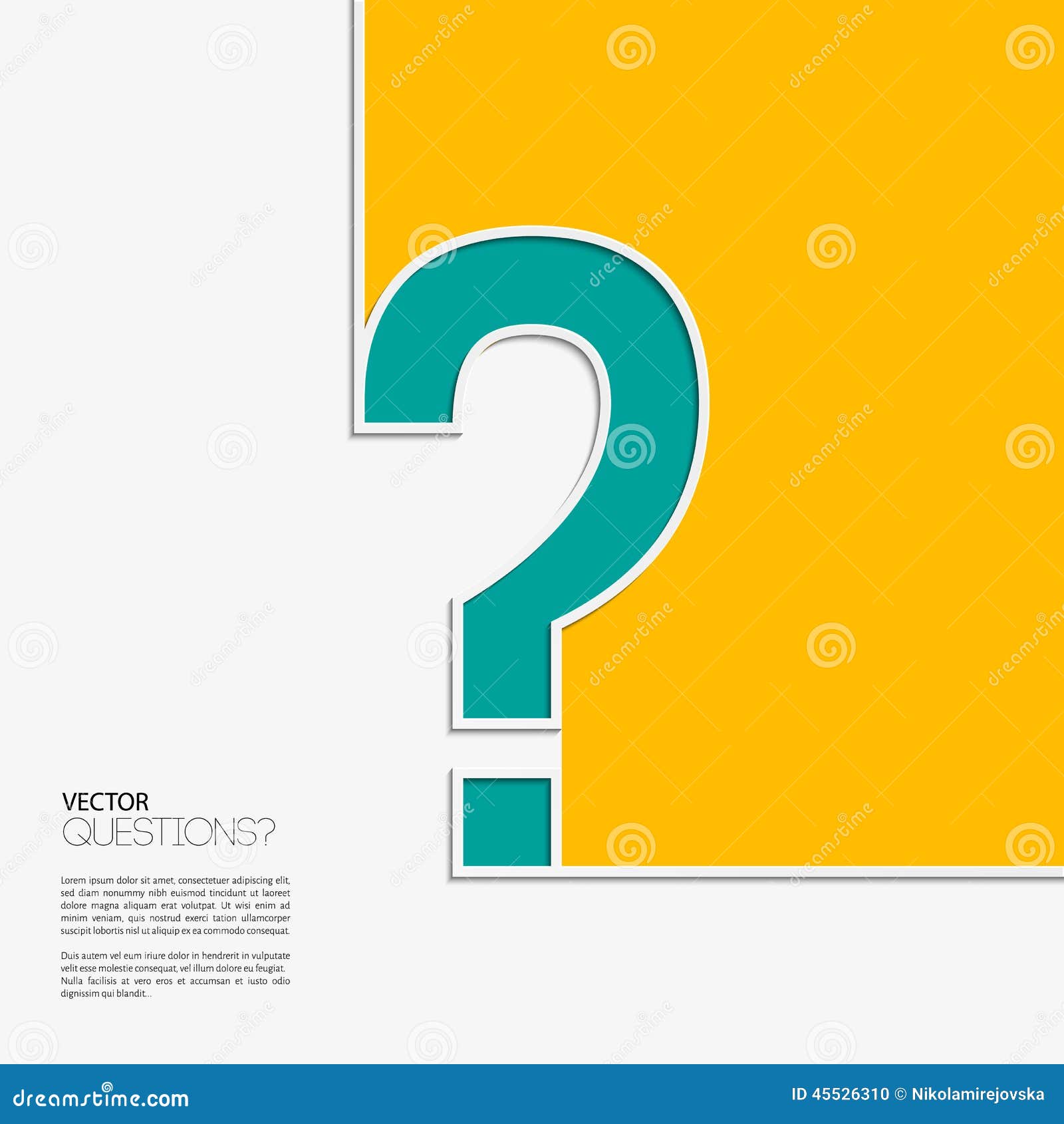 Vector Question Mark Icon in Flat Design. Stock Vector - Illustration ...