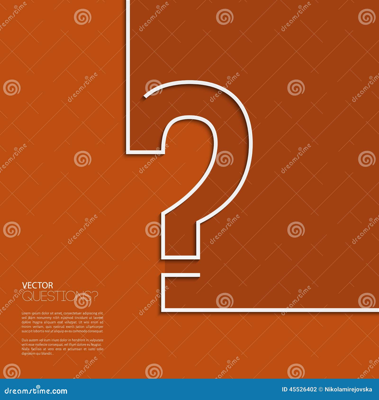 Vector Question Mark Icon in Flat Design. Stock Vector - Illustration ...